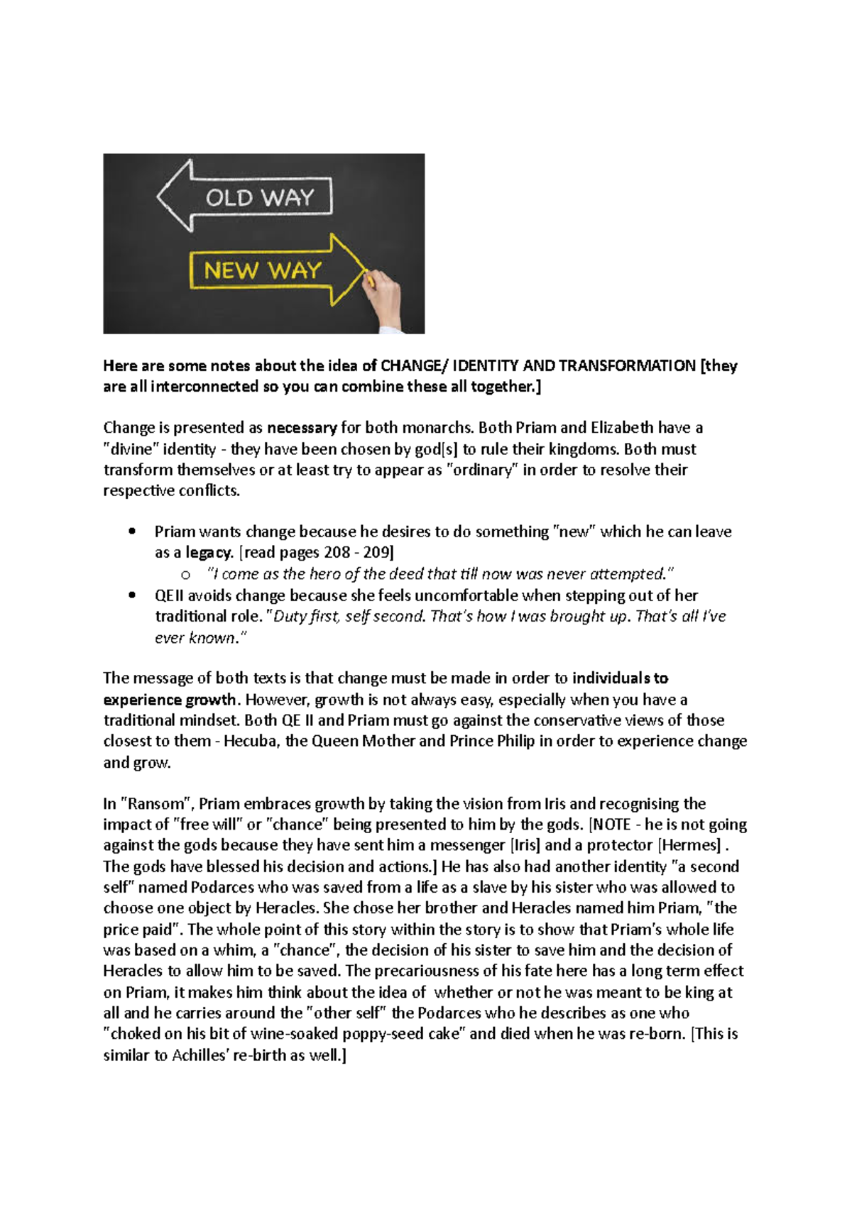 Identity and change notes - Here are some notes about the idea of ...
