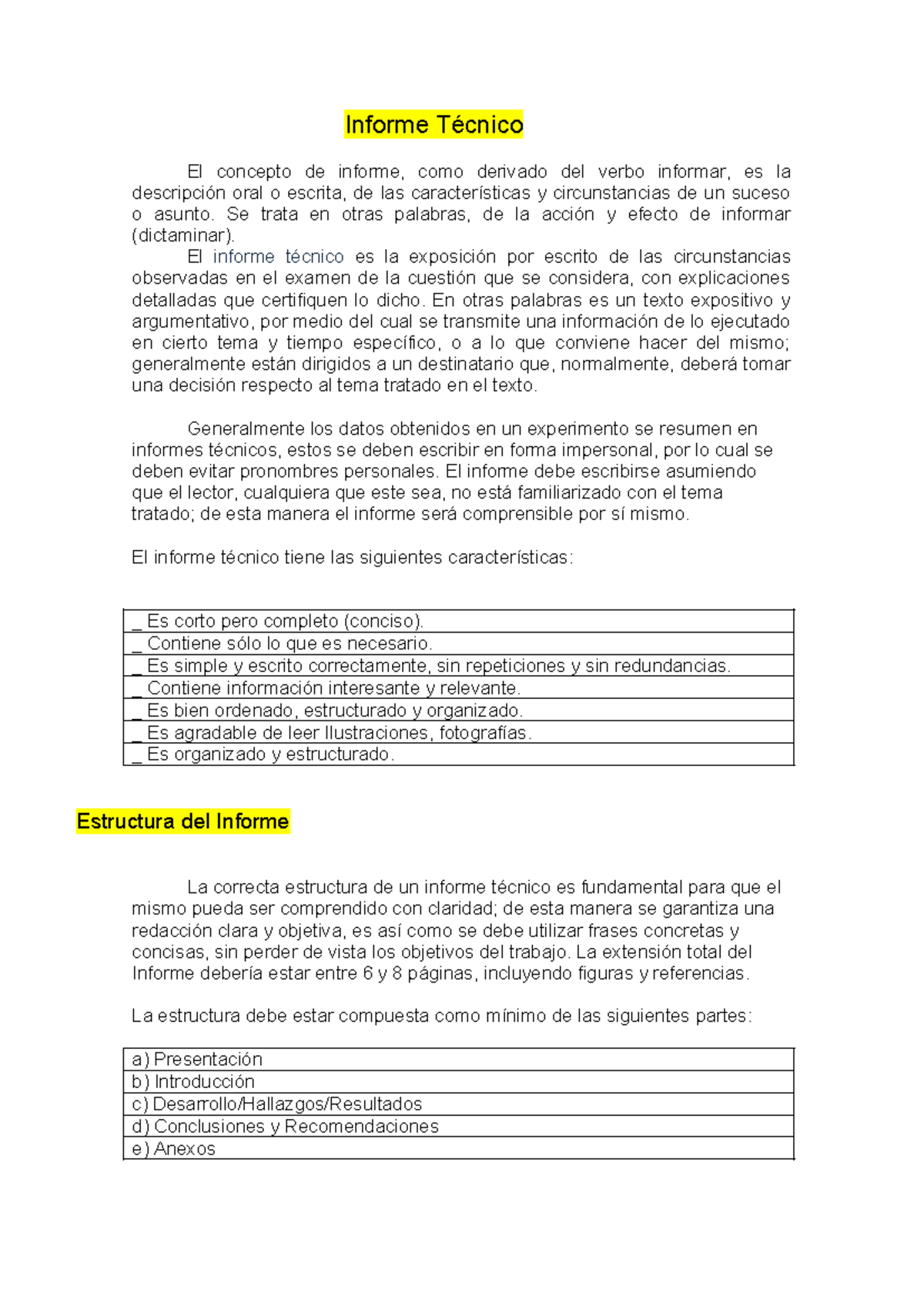 Guía de estructura Informe Técnico - Informe Técnico El concepto de ...