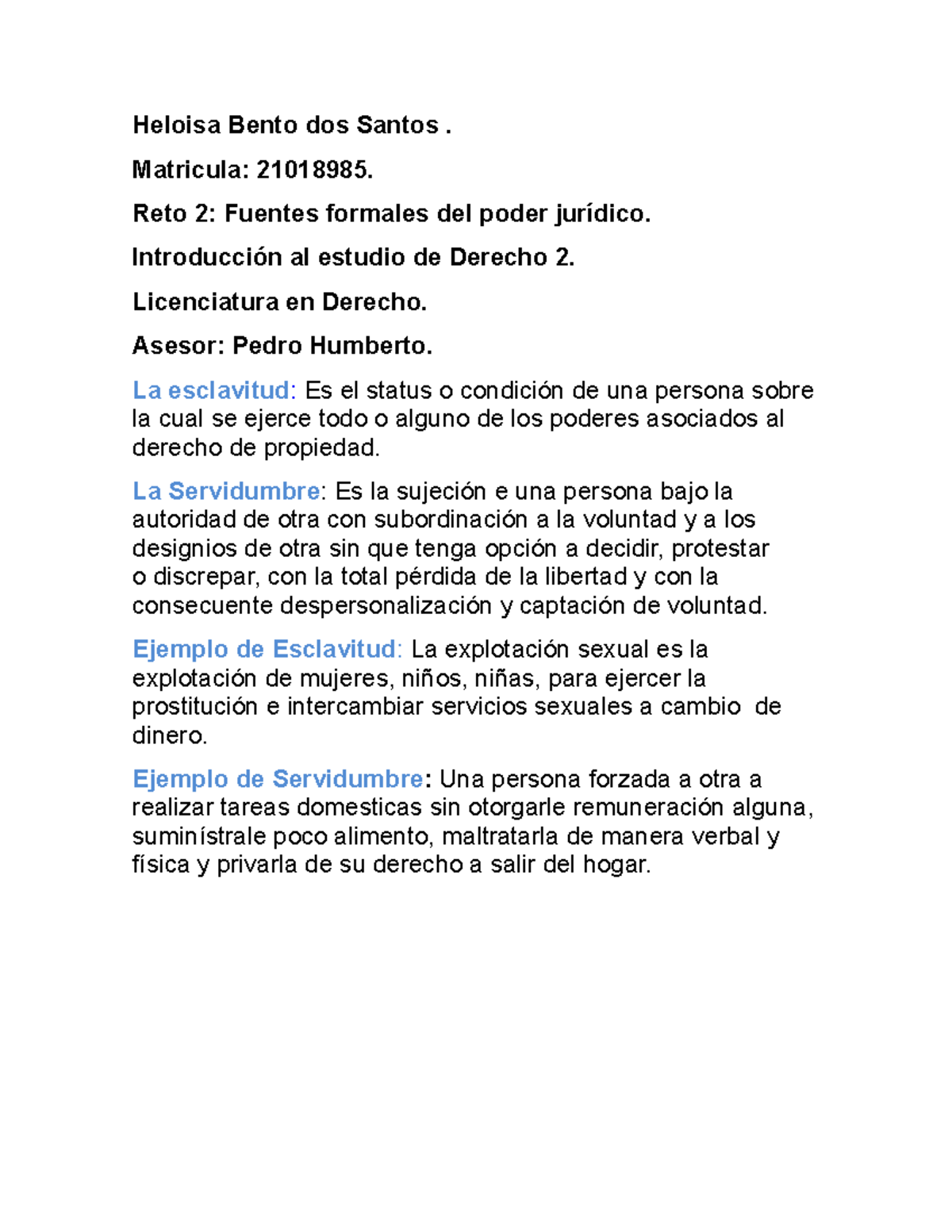 Introducción al estudio de Derecho 2. - Heloisa Bento dos Santos ...