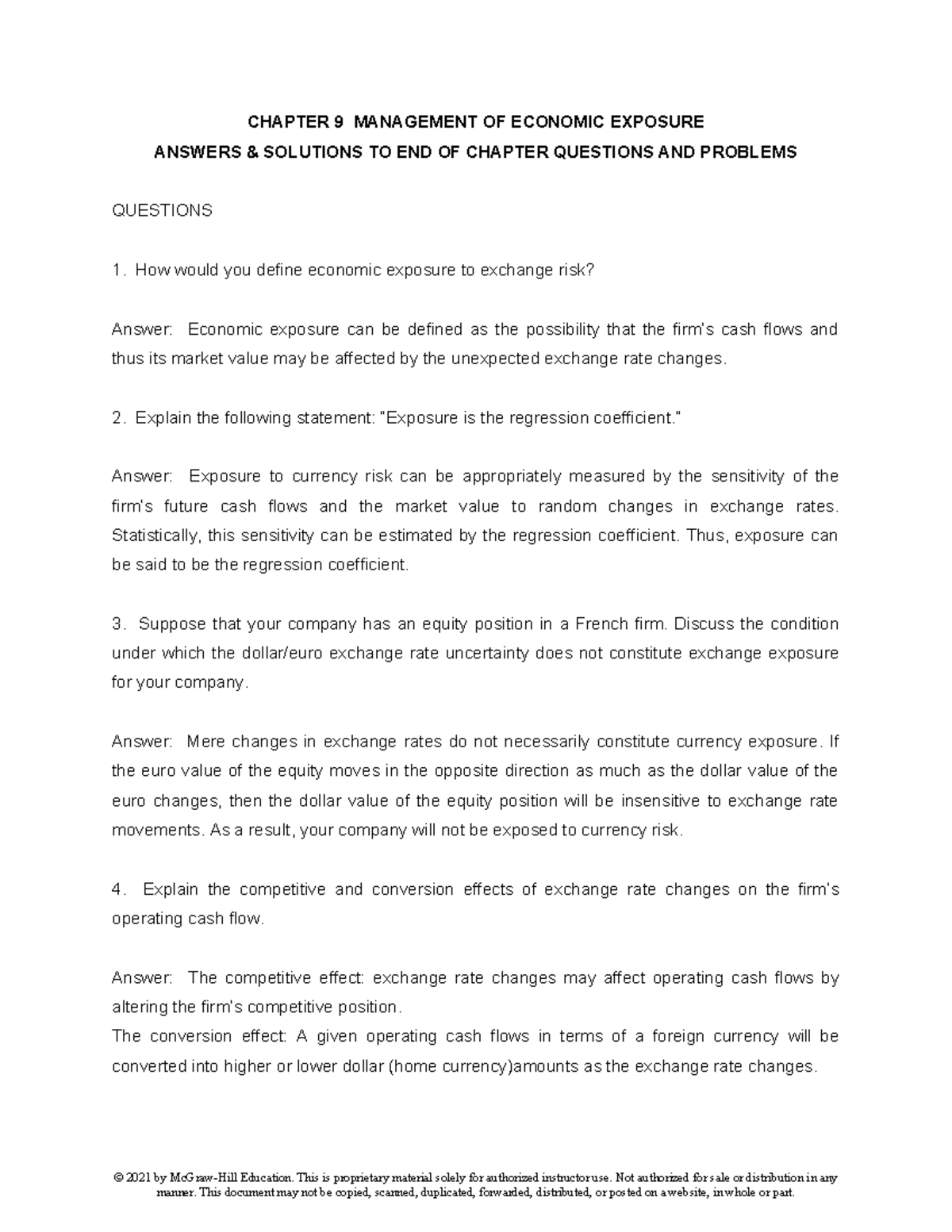 Eun International Financial Management 9e SM CH09 - CHAPTER 9 ...