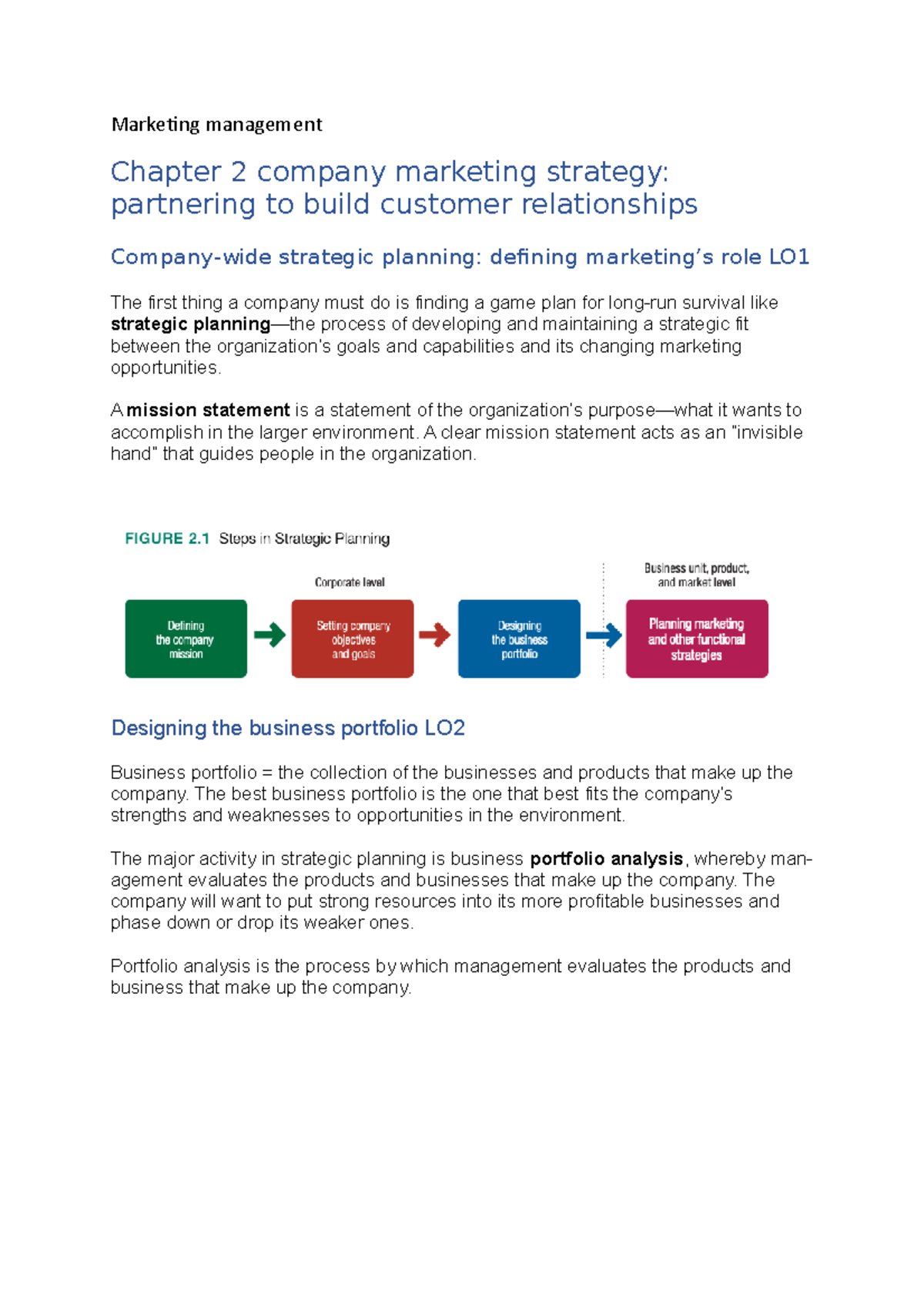 Marketing management book summary - Marketing management Chapter 2 ...