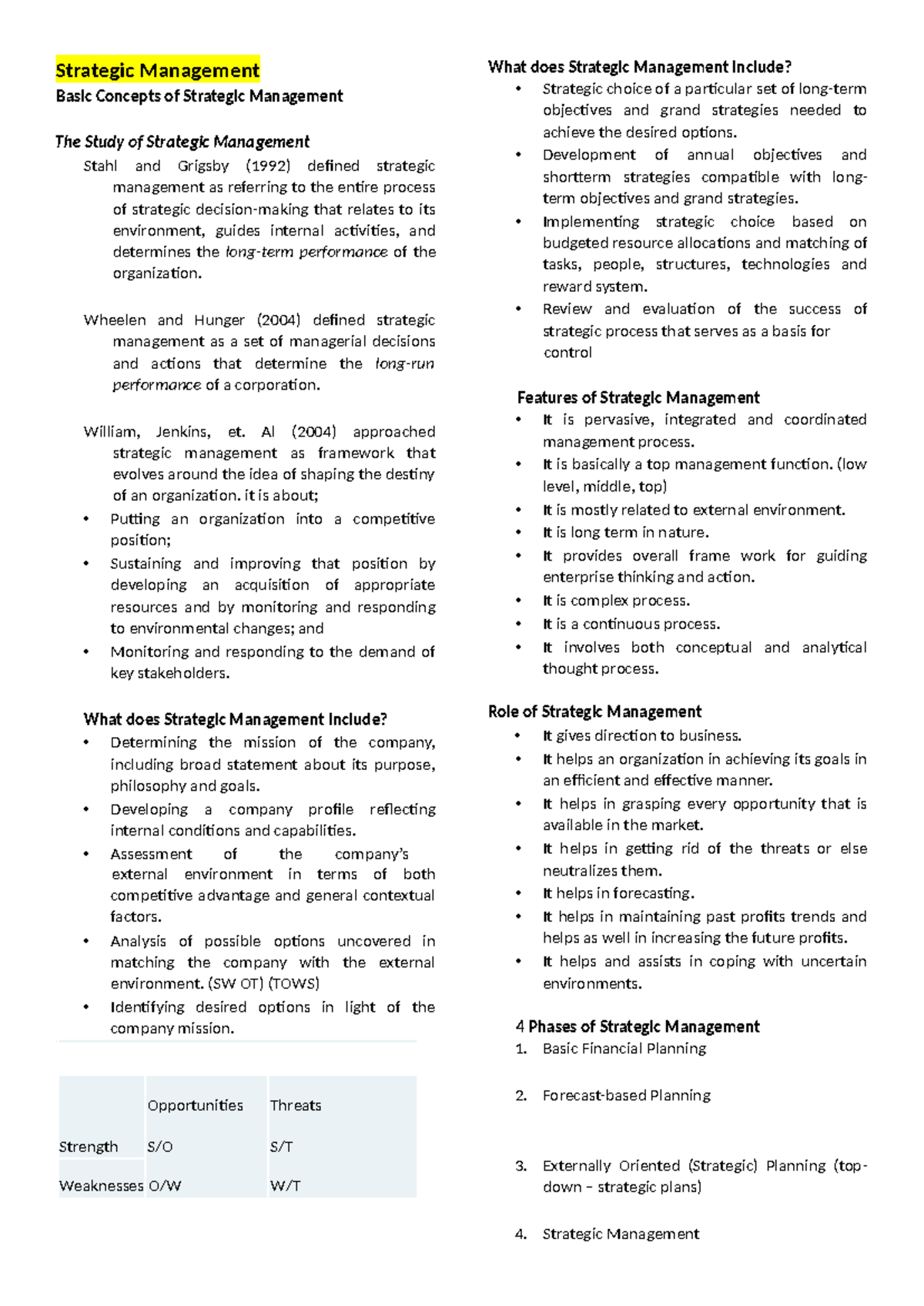 Basic Concepts OF Strategic Management Intro - Strategic Management Basic Concepts of Strategic ...