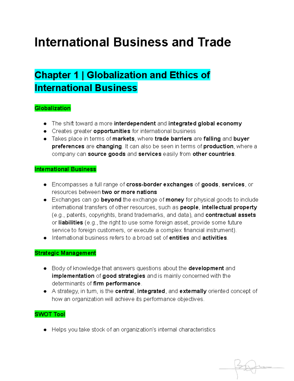 Ibt - Notes - International Business and Trade Chapter 1 ...