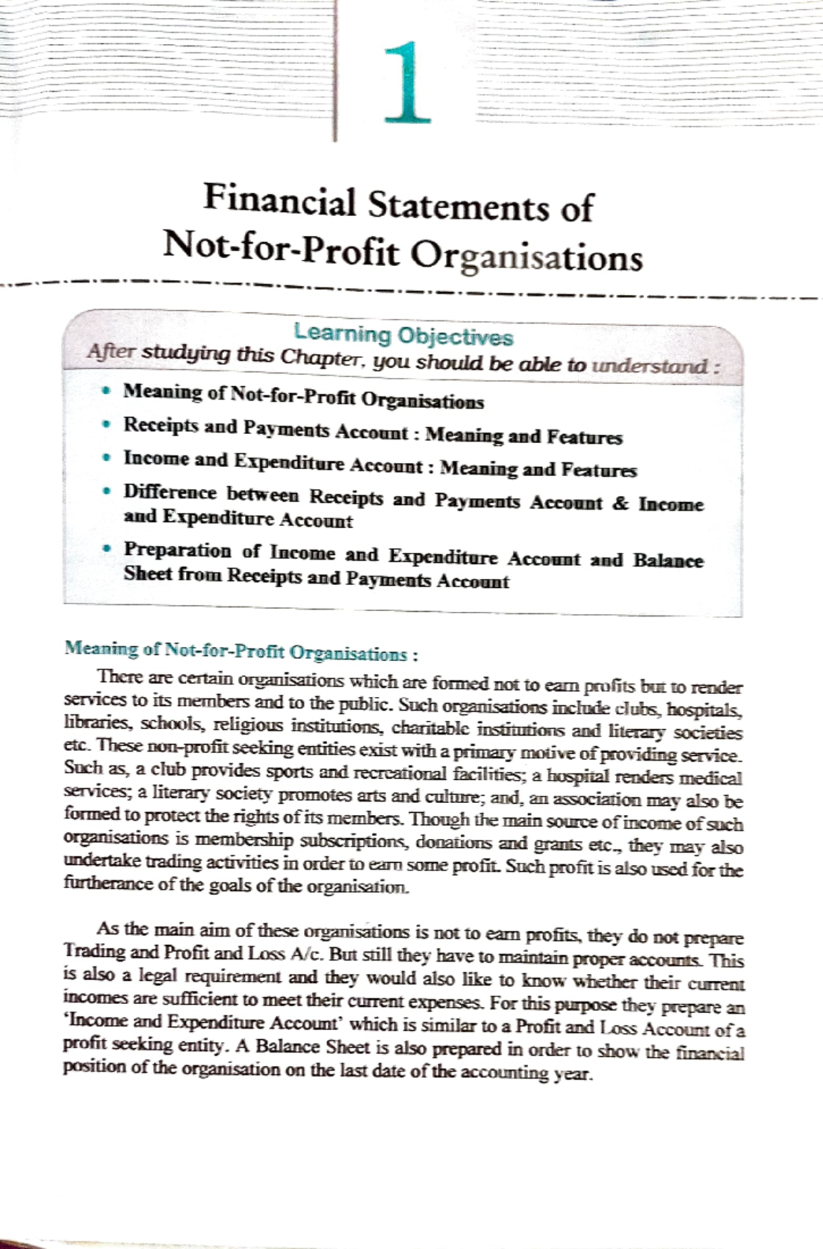 Accountacncy ch-1 NPO - 1 Financial Statements of Not-for ...