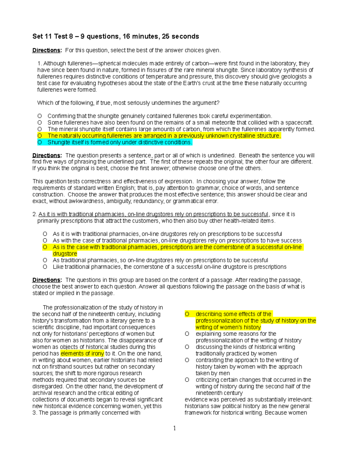 Set11Test8NEW - info - Set 11 Test 8 – 9 questions, 16 minutes, 25 ...