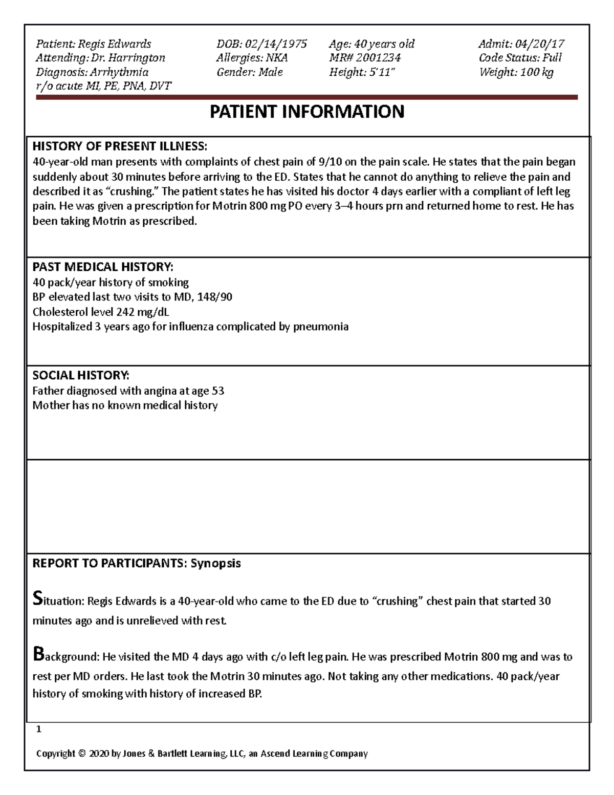 Impaired Perfusion Clinical Chart - Attending: Dr. Harrington Allergies ...