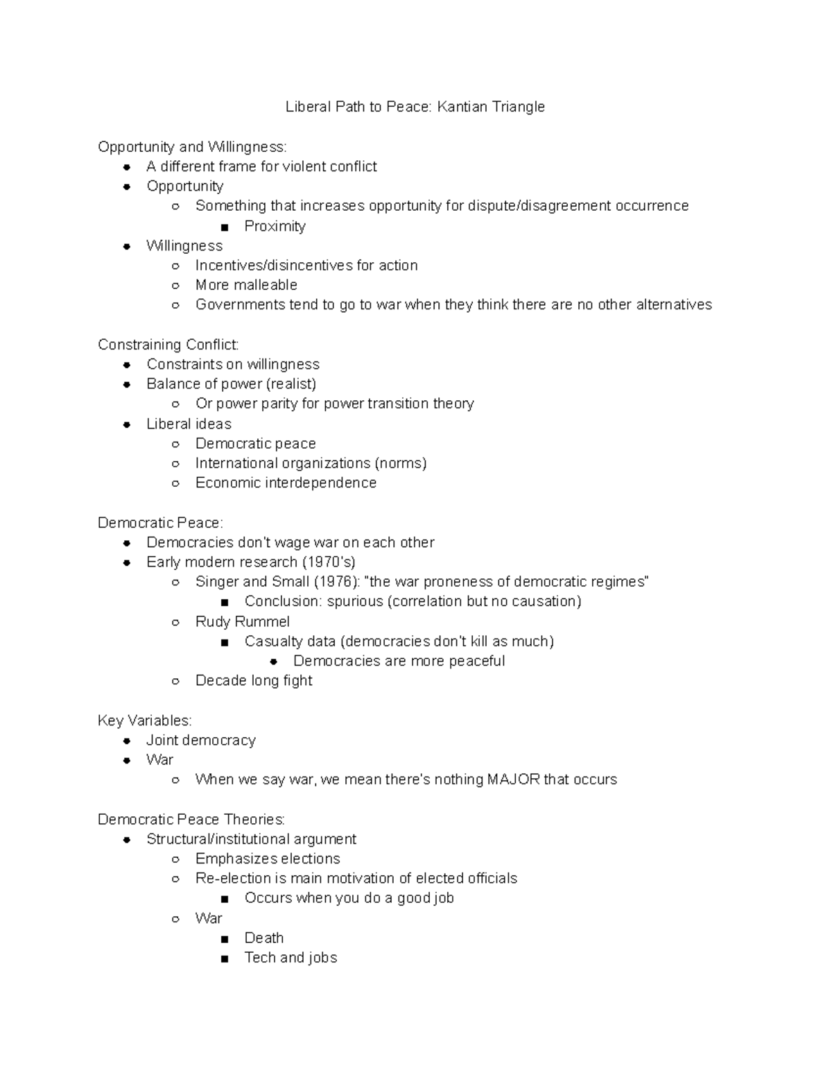 Liberal Path to Peace Kantian Triangle - Liberal Path to Peace: Kantian ...