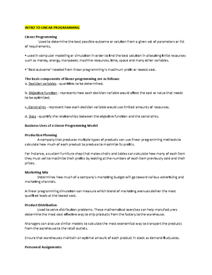 Intro TO Management Science - MANAGEMENT SCIENCE 1. INTRO TO MANAGEMENT ...