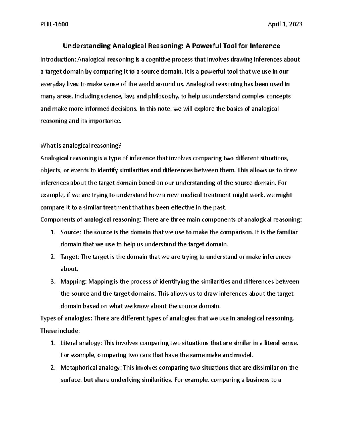 Analogical Reasoning It Is A Powerful Tool That We Use In Our