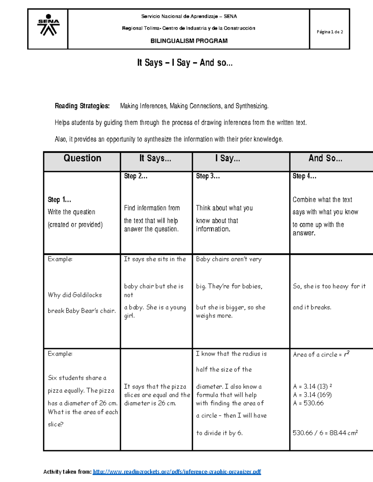 Antonio Giraldo Java Script - It Says – I Say – And so... Activity ...