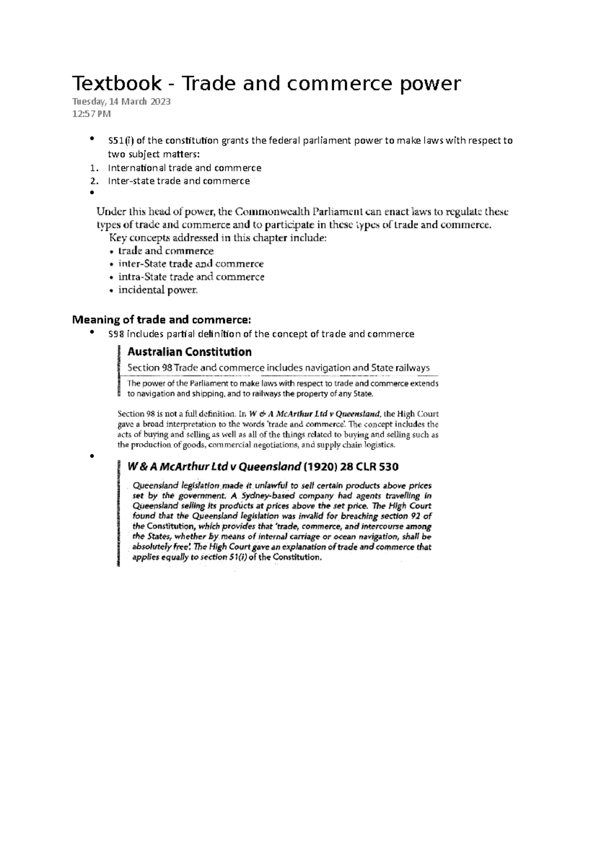 W3 - trade and commerce power - Textbook - Trade and commerce power ...