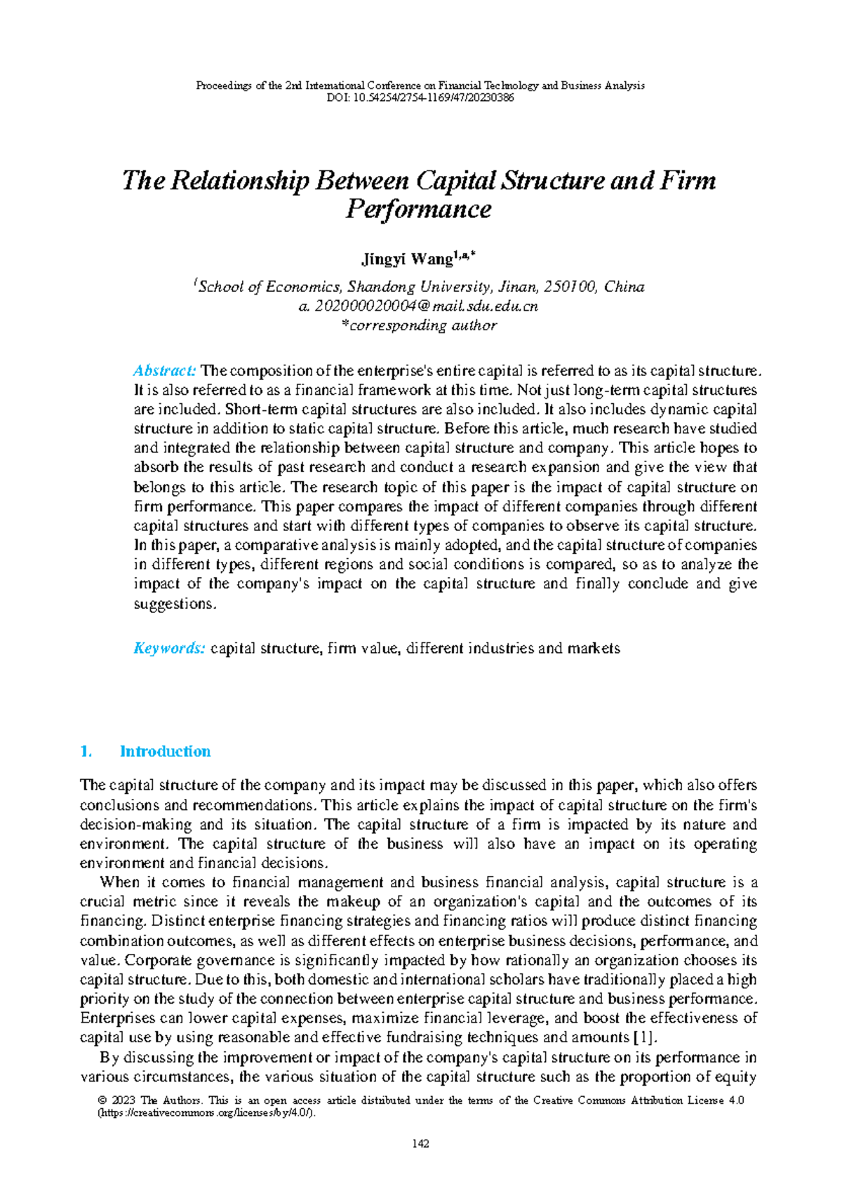The Relationship Between Capital Structure and Fir - The Relationship Between Capital Structure ...