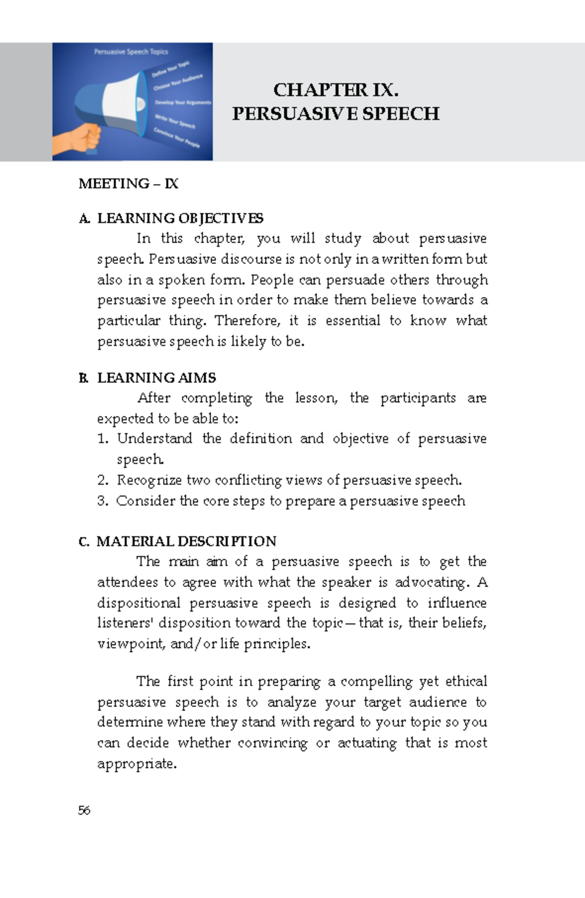 Meeting 9 Persuasive Speech - CHAPTER IX. PERSUASIVE SPEECH MEETING ...