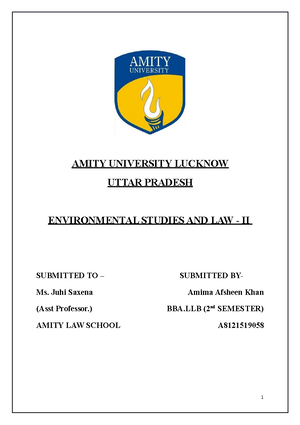 EVS - 2 Notes - Environmental Studies & Law-II Notes Sem Faculty ...