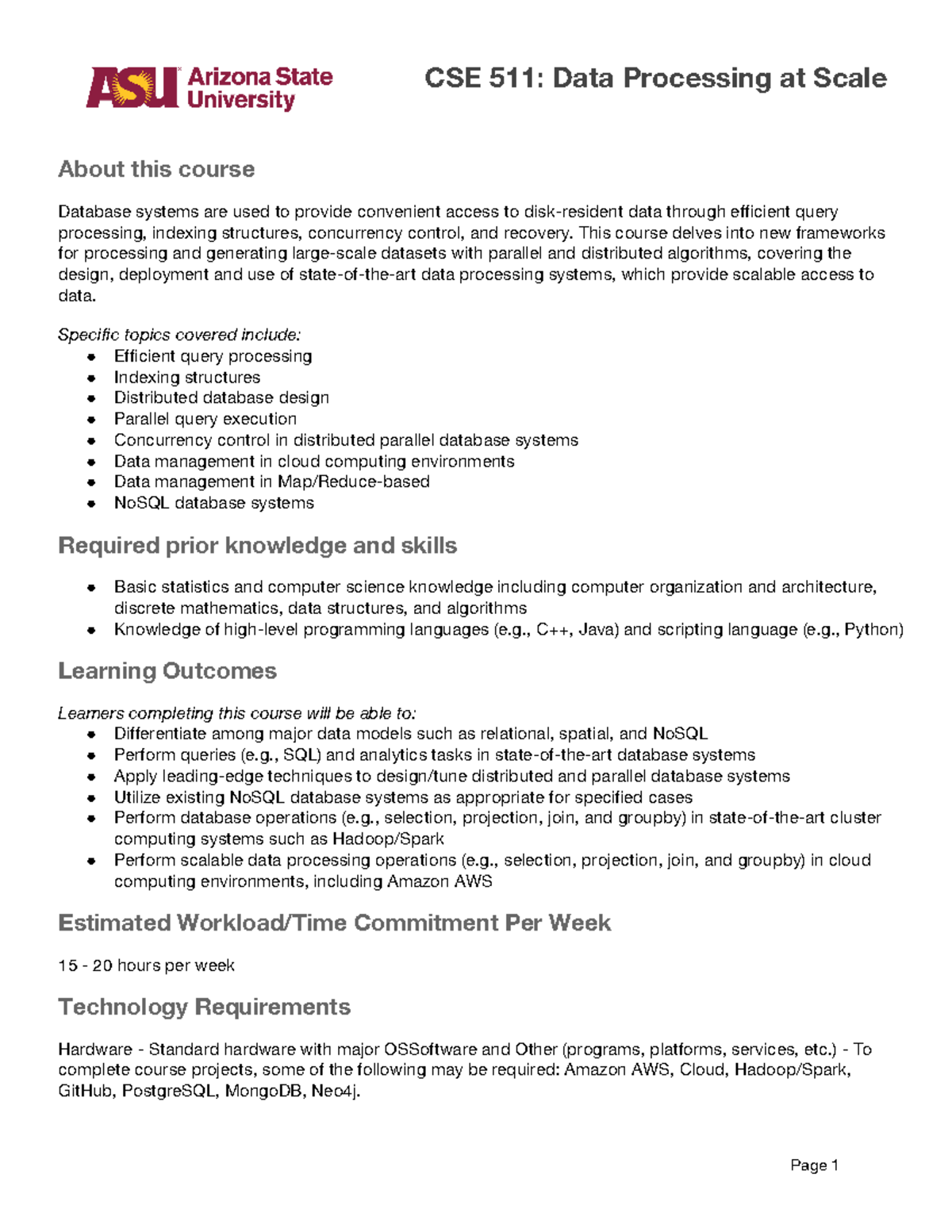 Cse511 - Hd jeke jeke - CSE 511: Data Processing at Scale About this course Database systems are ...