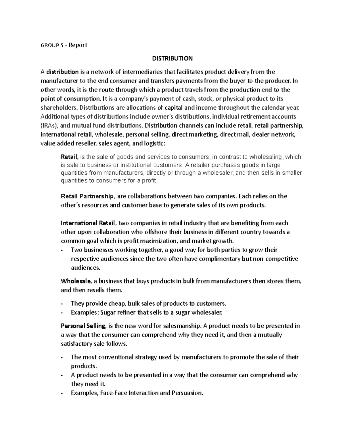 Group 5 - school purposes - GROUP 5 - Report DISTRIBUTION A ...