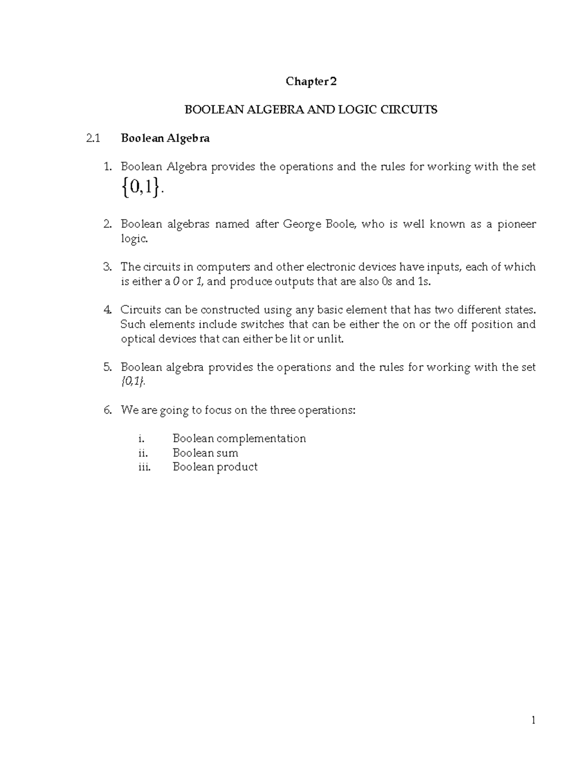 Chapter 4 Boolean Algebra - - Studocu