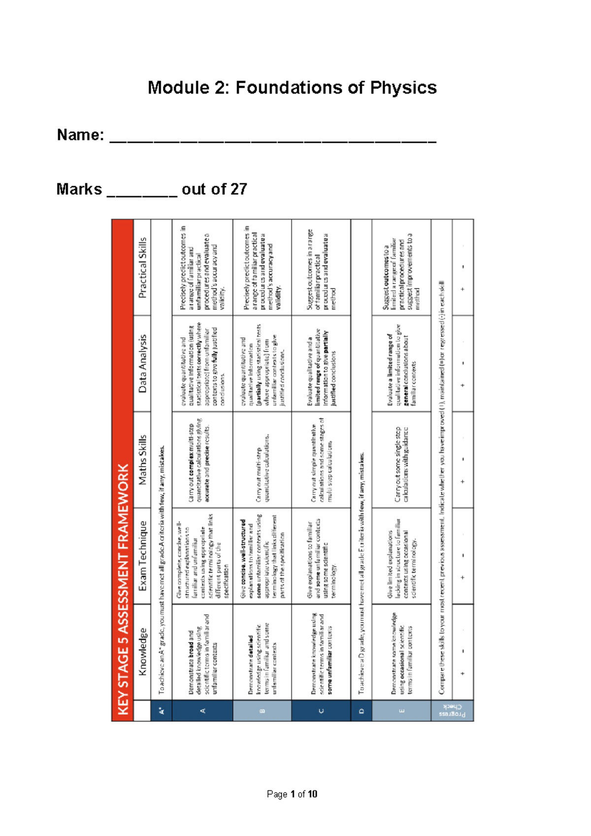 3. Foundations test with ms - Module 2: Foundations of Physics Name ...