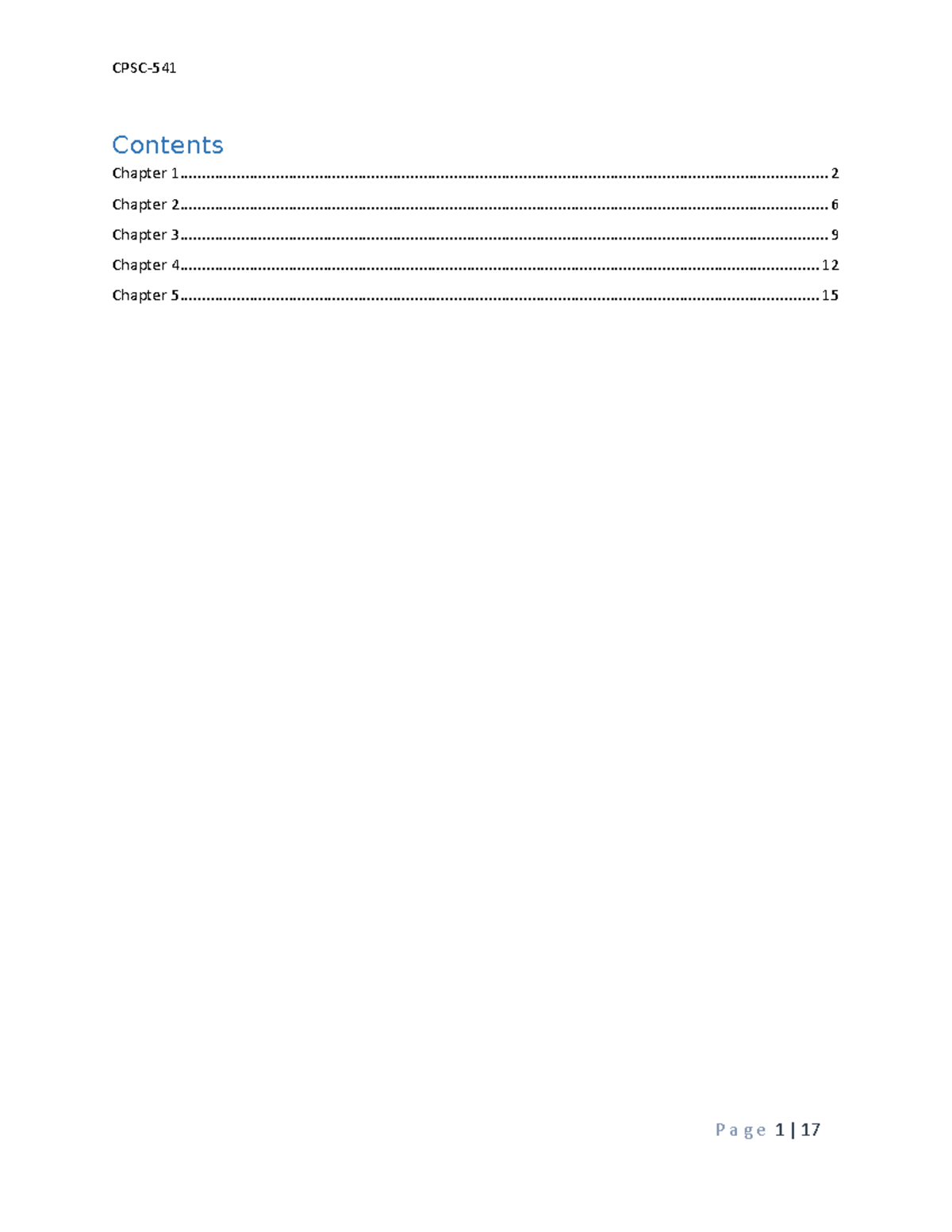 CPSC 541 - Chapter 1 to 5 summary - CPSC-541 Contents Chapter - Studocu