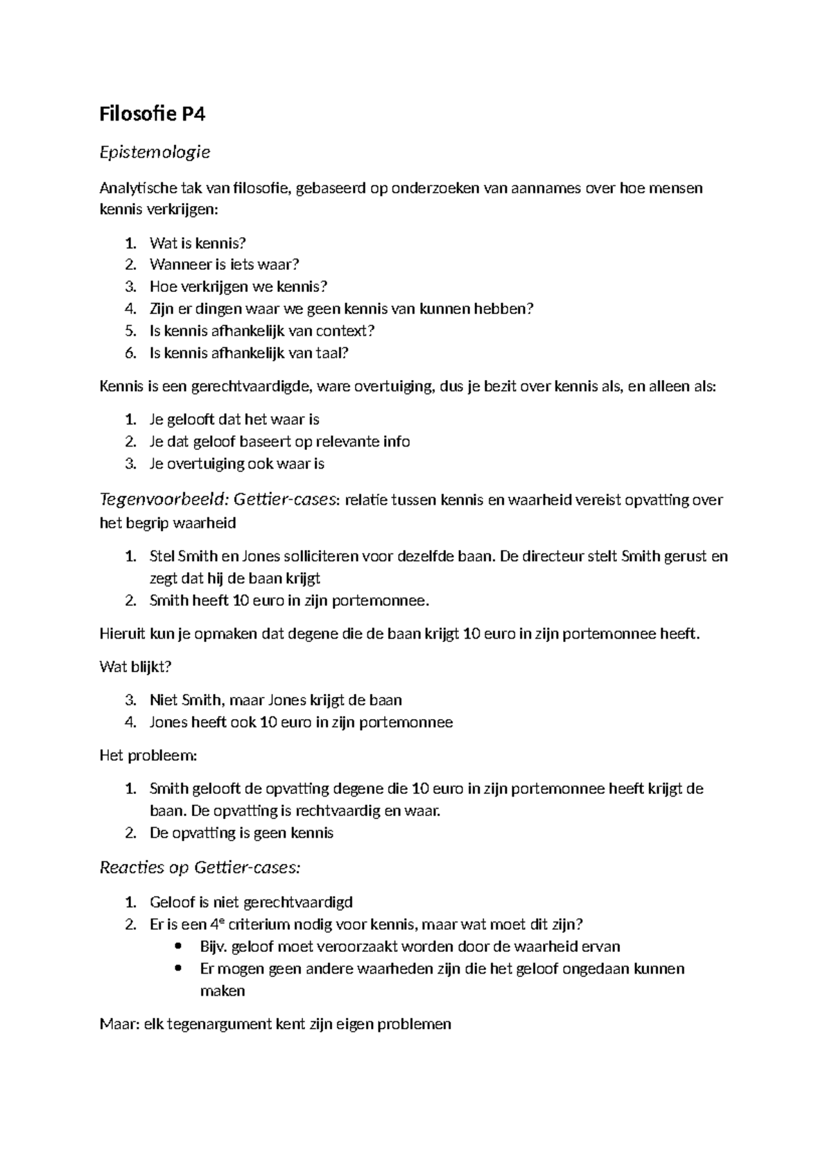 Filosofie P4 - Aantekeningen over verschillende begrippen en filosofen ...