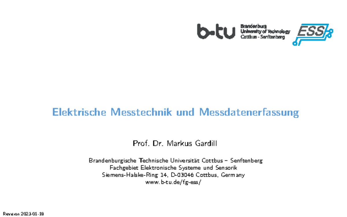Vl 11 spektralanalyse - Vorlesung - Wintersemester - Elektrische ...
