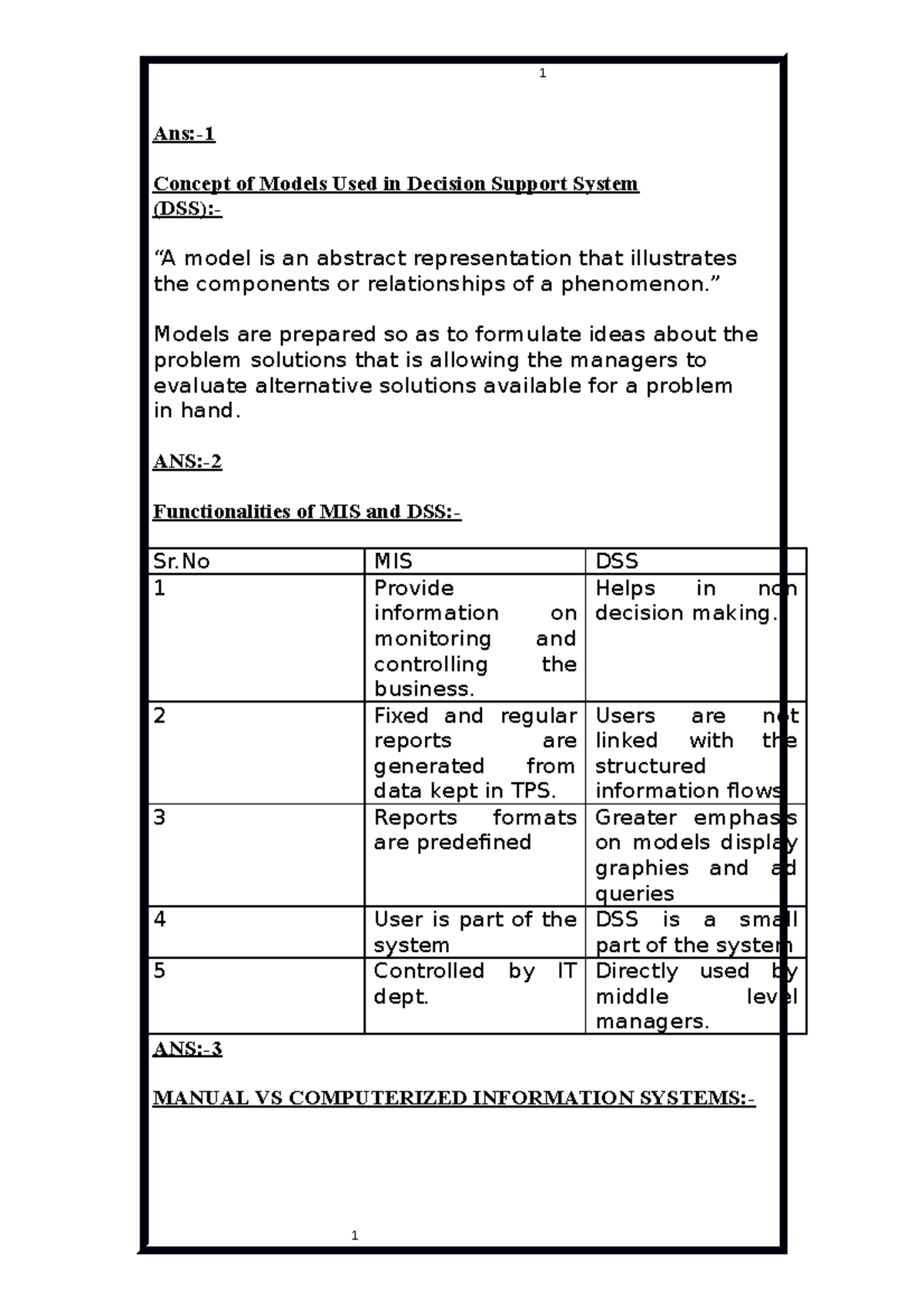 Ans-44 Management Information System Case Study - Ans:- Concept of ...