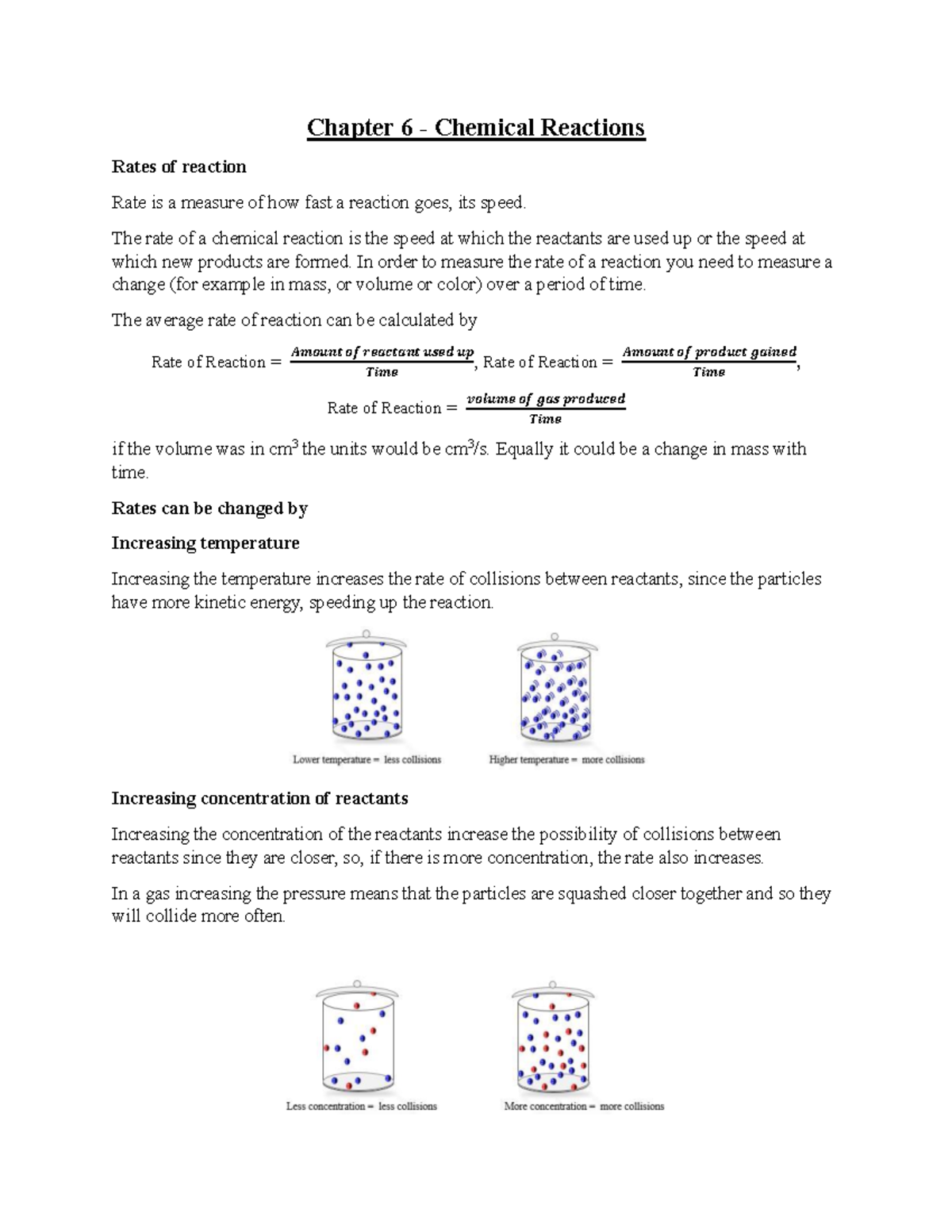 Chapter 6 - Chemical Reactions - Chapter 6 - Chemical Reactions Rates ...