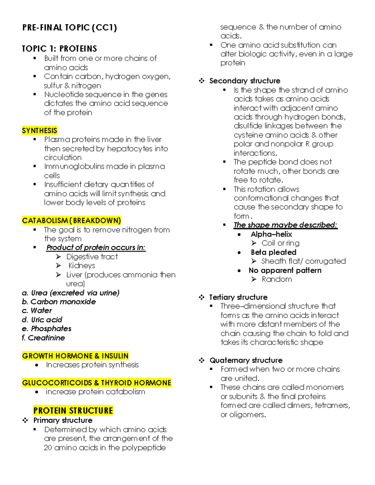 PRE- Final Outline CC1 - clinical chemistry first sem - PRE-FINAL TOPIC ...