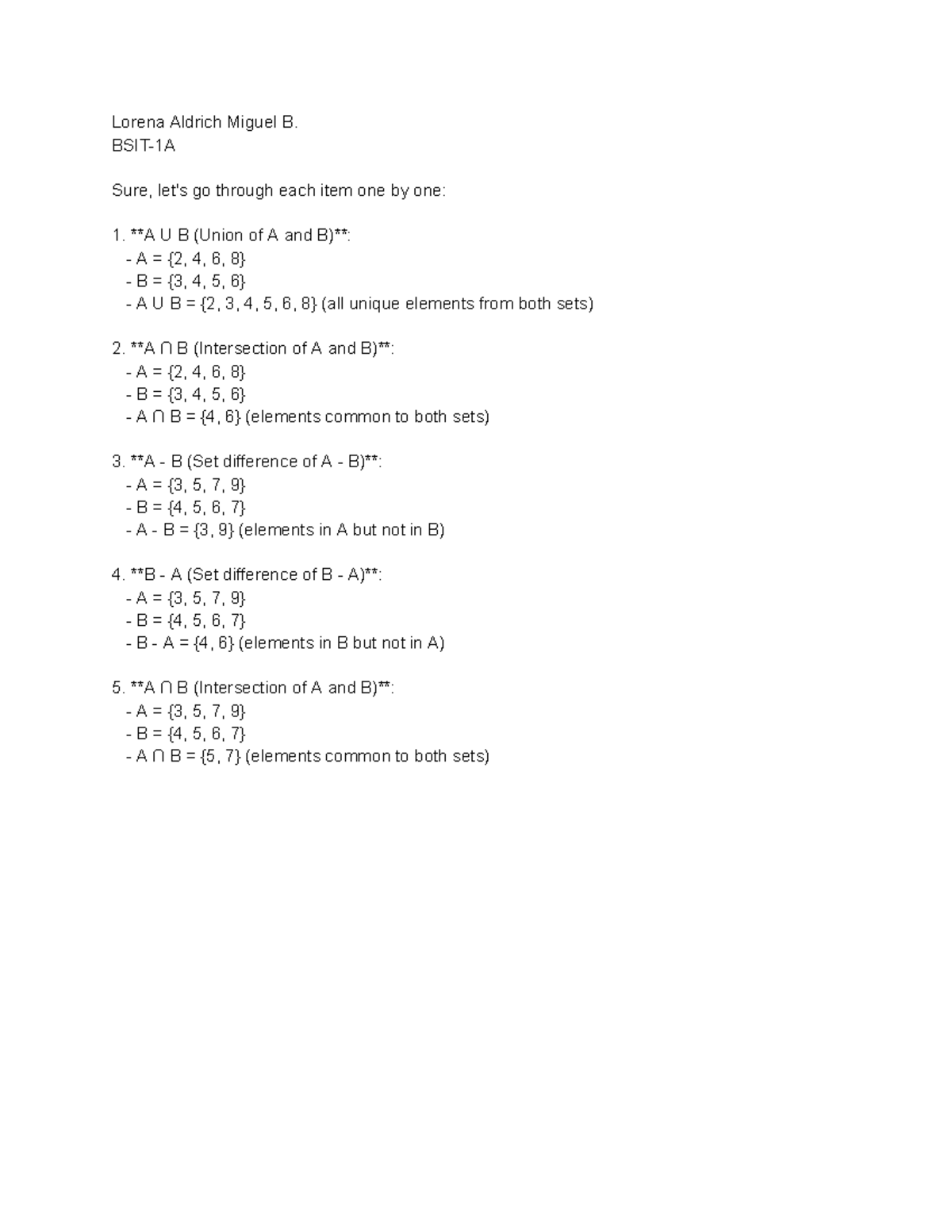 Untitled document-19 - Math answers - Lorena Aldrich Miguel B. BSIT-1A ...
