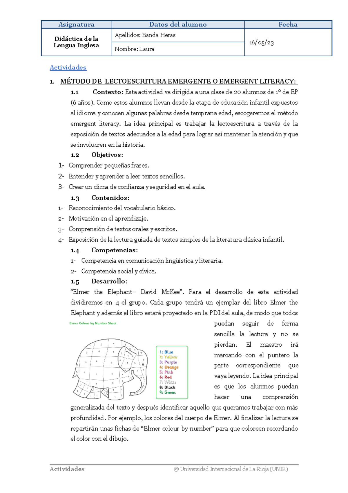 actividad 4: lectoescritura - Didáctica de la Lengua Inglesa Apellidos ...
