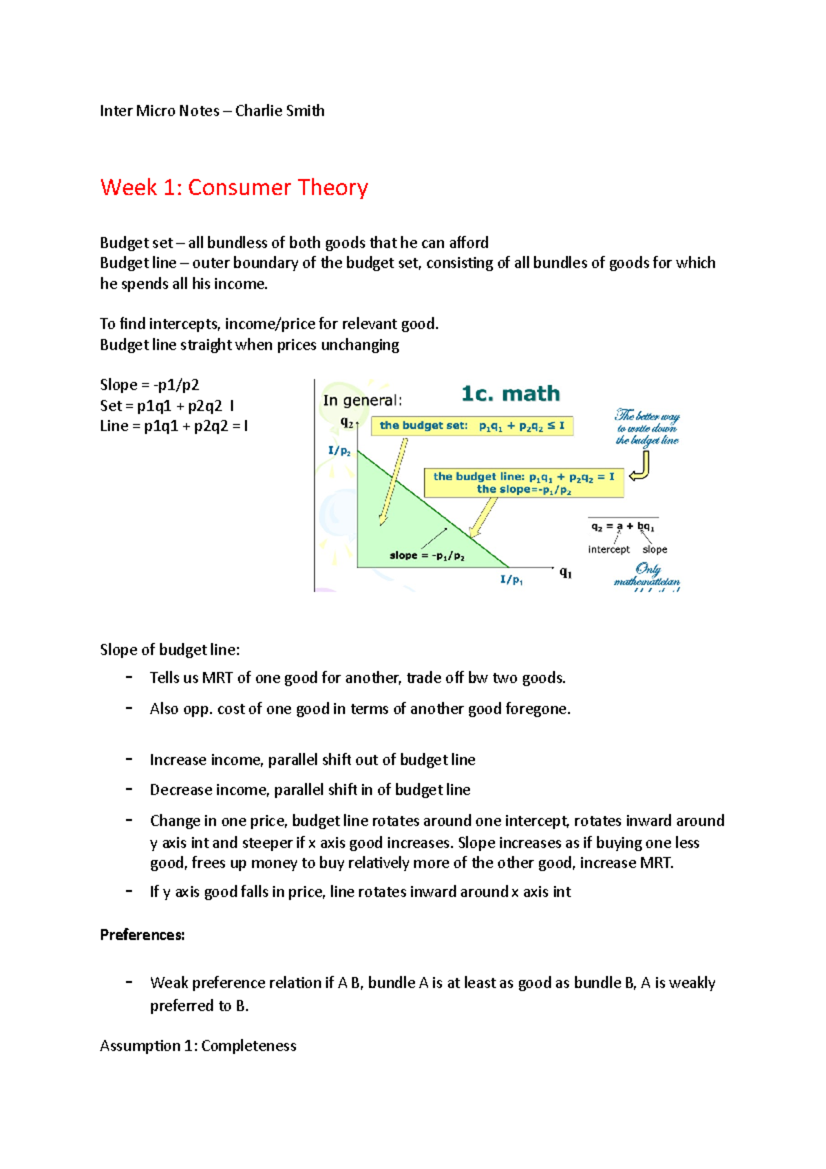 IM Handmade - Notes for all weeks of inter micro - Inter Micro Notes ...