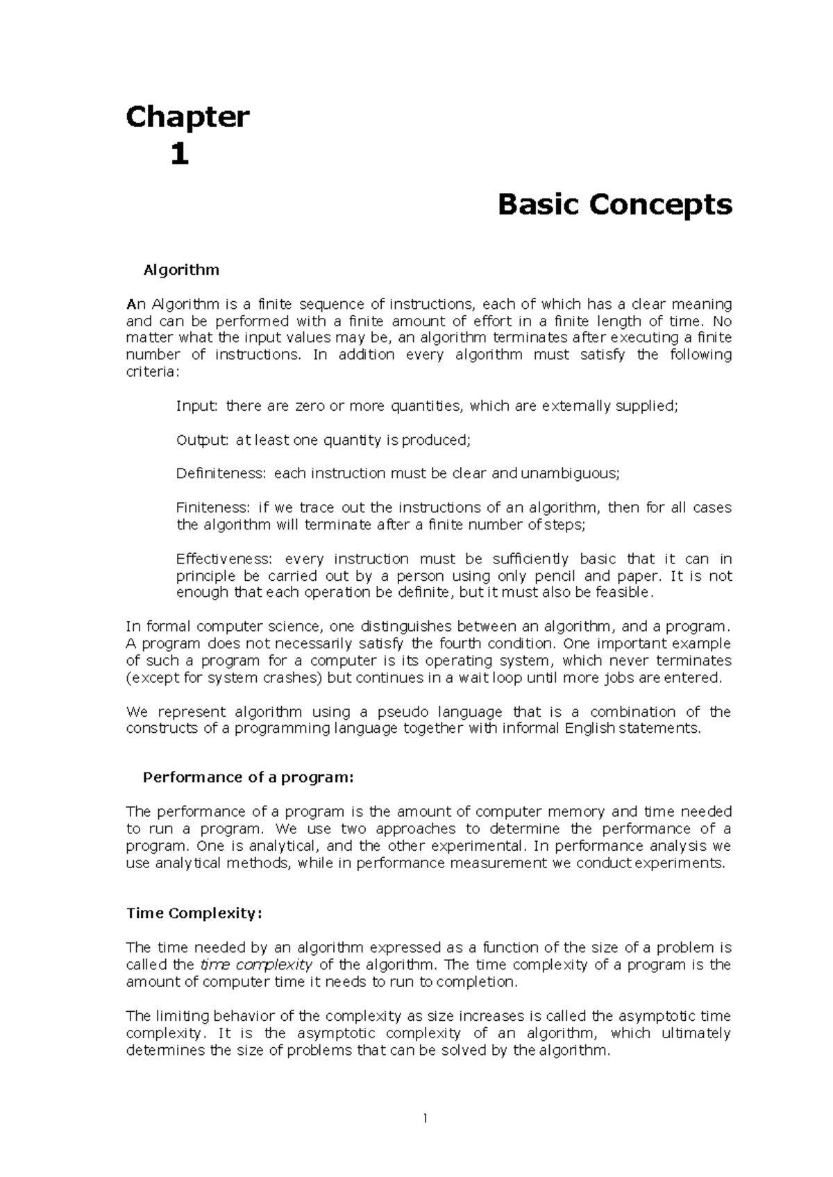 Unit 1 A - bdcubweufuweb - Chapter 1 Basic Concepts Algorithm An ...