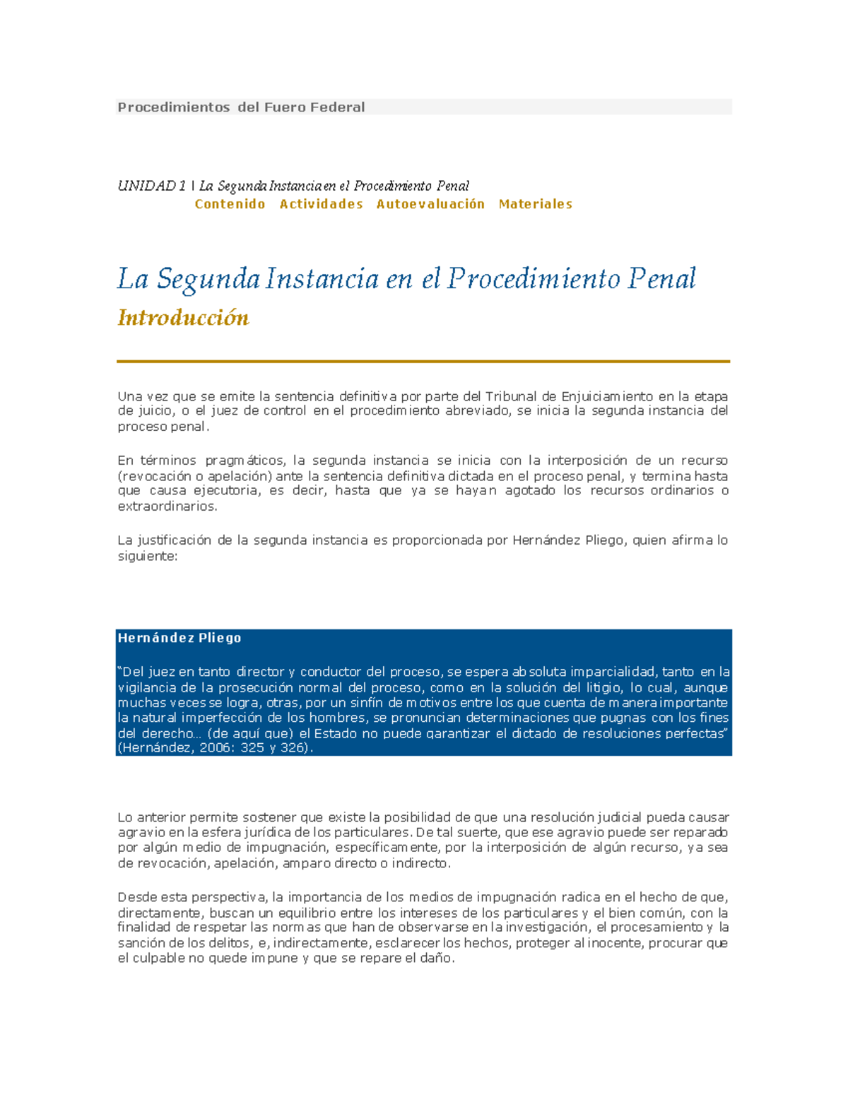Apuntes DE Procedimientos del Fuero Federal - ####### Procedimientos ...