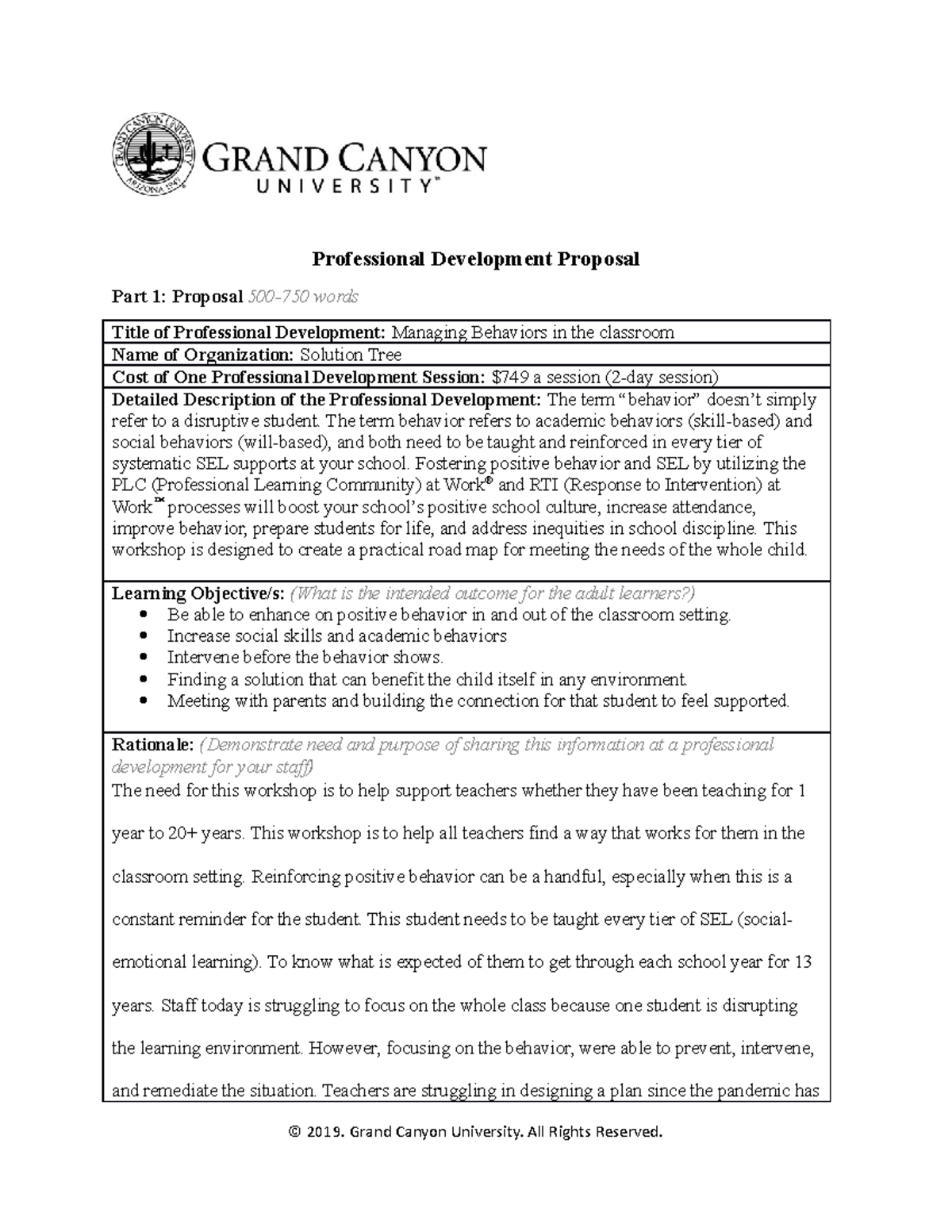 SEC-586-RS-T5- Professional Development Plan Proposal - Professional ...