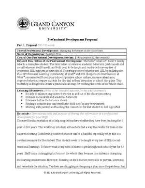 Professional Development Plan Proposal - Mark Potts June 25, 2024 ...