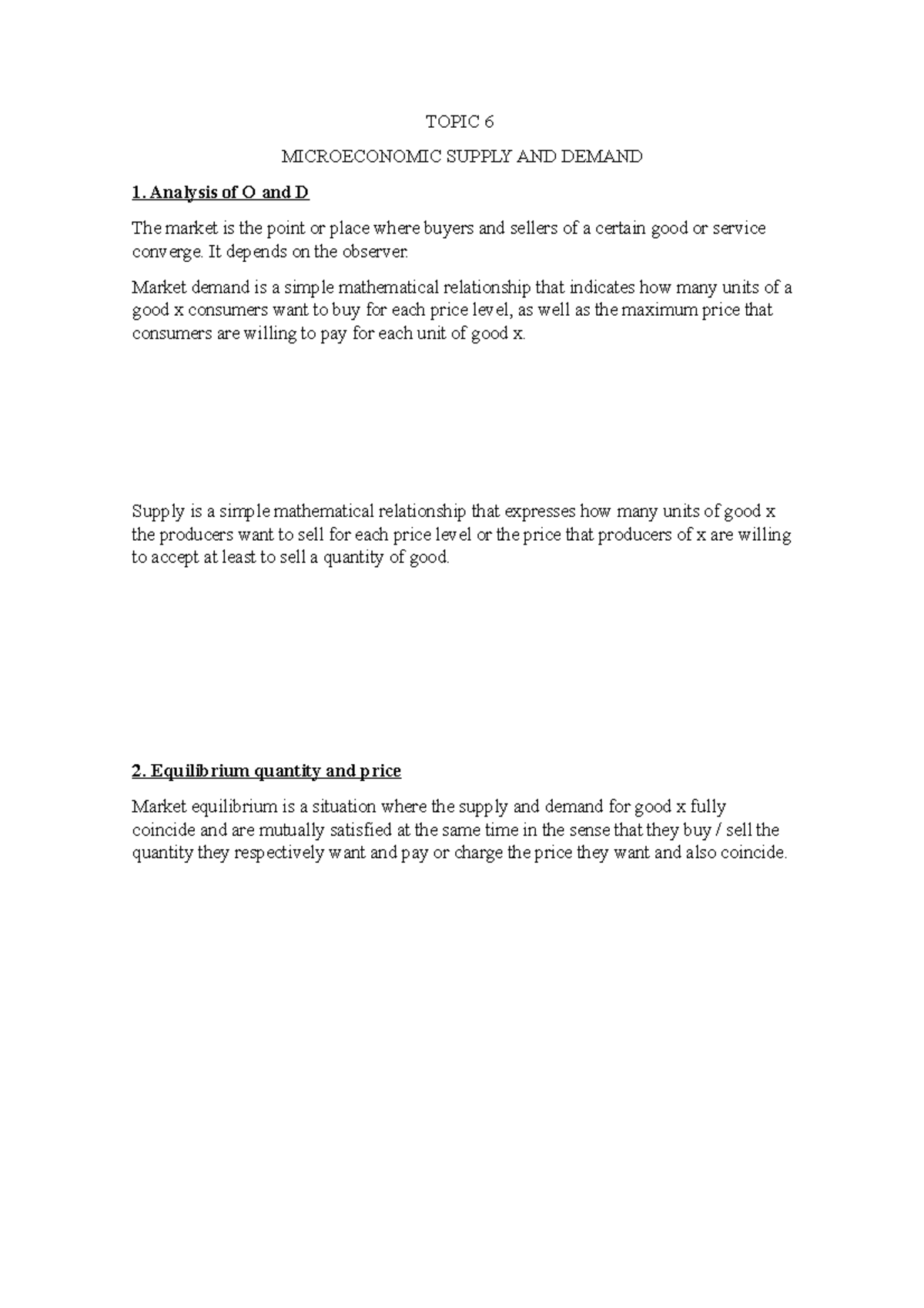 Unit 10 Comparative Economic Systems - TOPIC 6 MICROECONOMIC SUPPLY AND ...