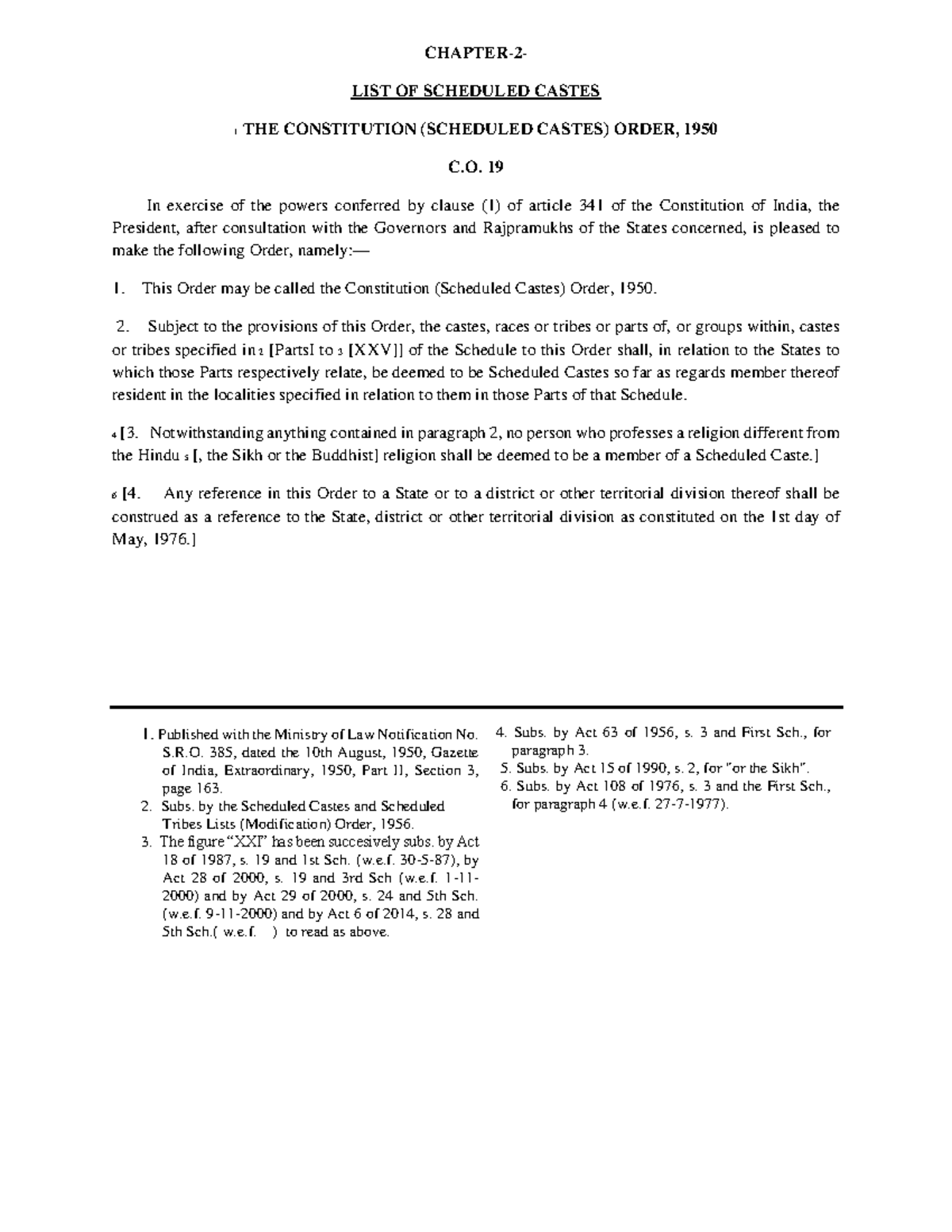 Compendium-2016 - Summary History - CHAPTER-2- LIST OF SCHEDULED CASTES ...