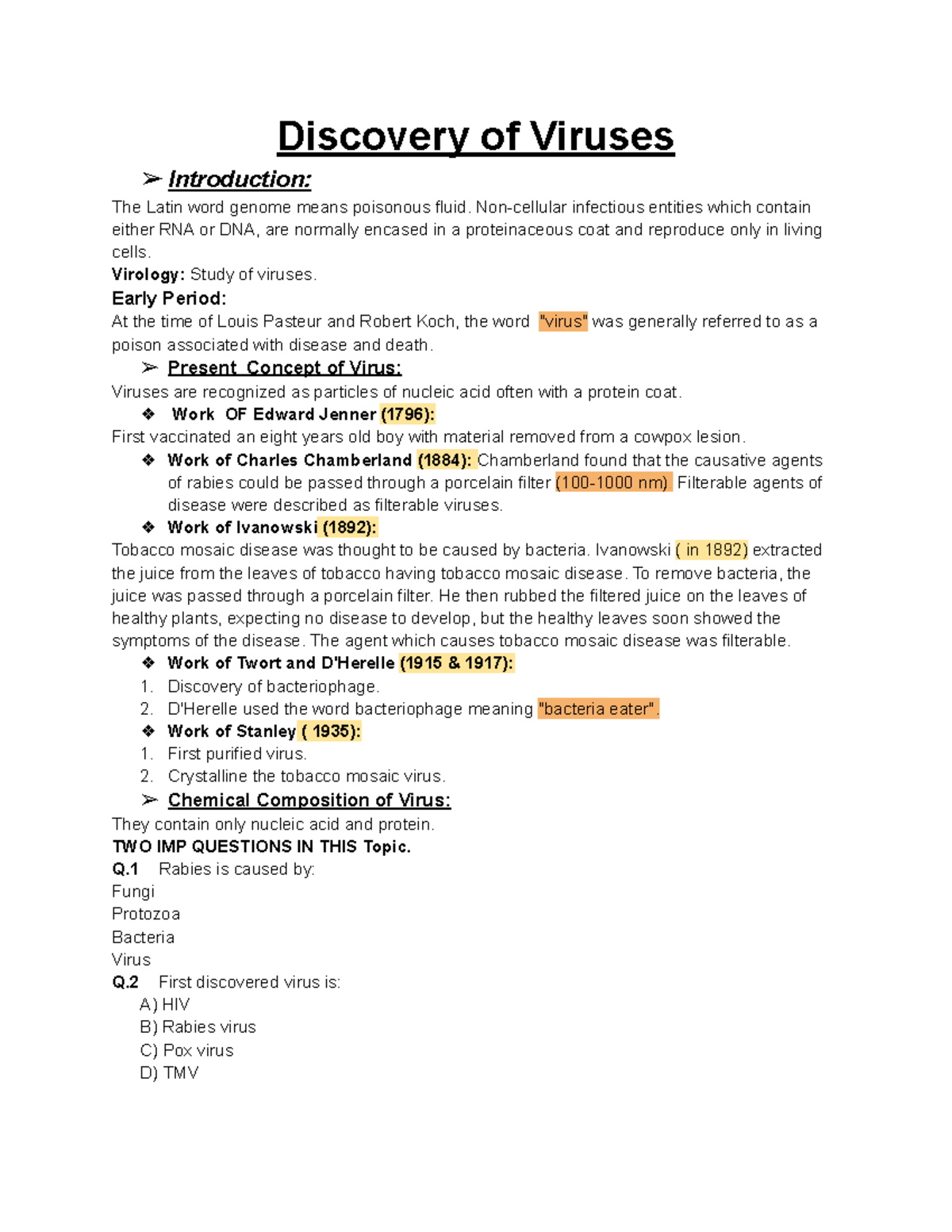 Discovery-of-Viruses - Discovery of Viruses Introduction: The Latin ...