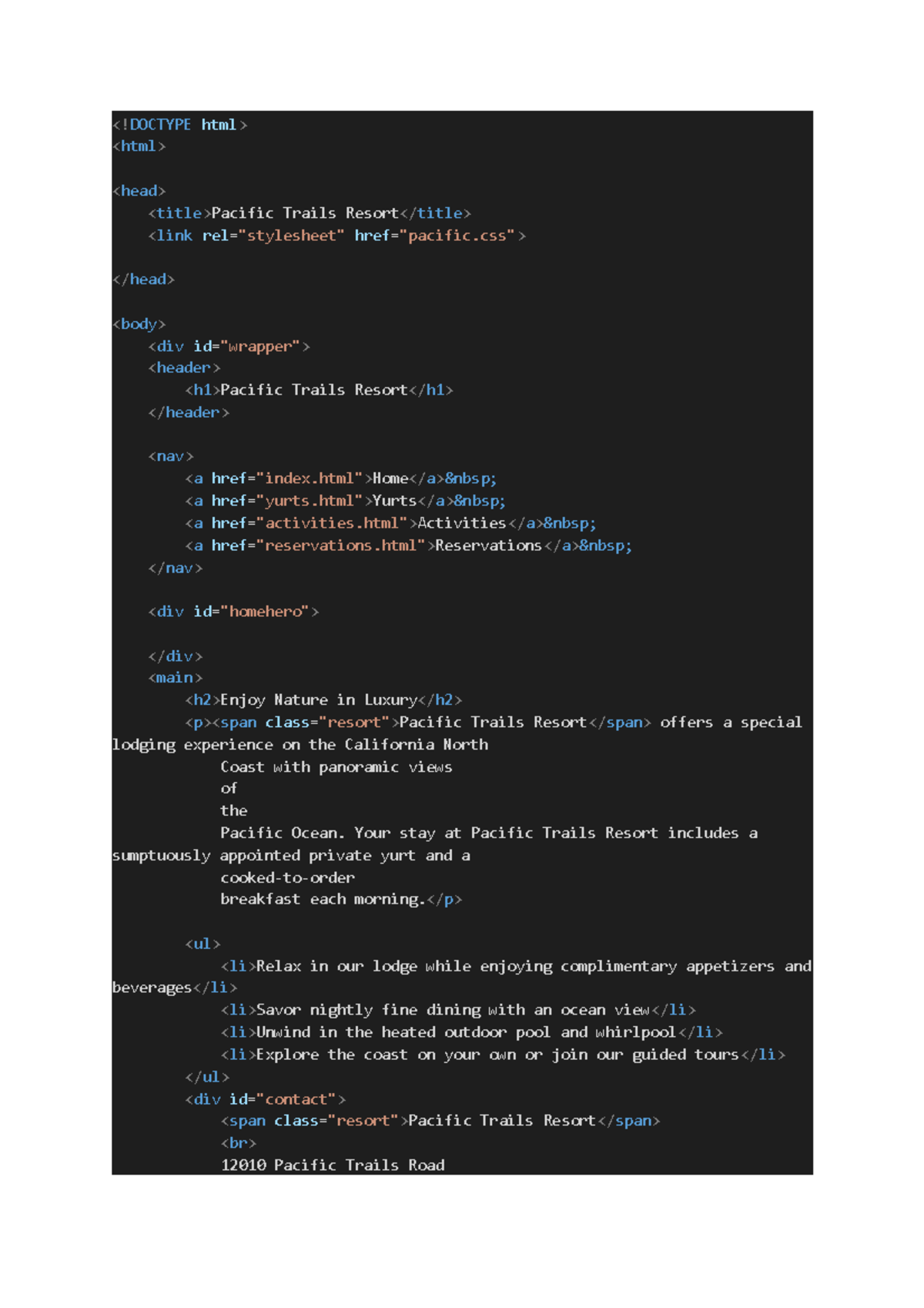 Lab 6 - This is full Lab-05 of Web Interface Design. - Pacific Trails Resort - Studocu
