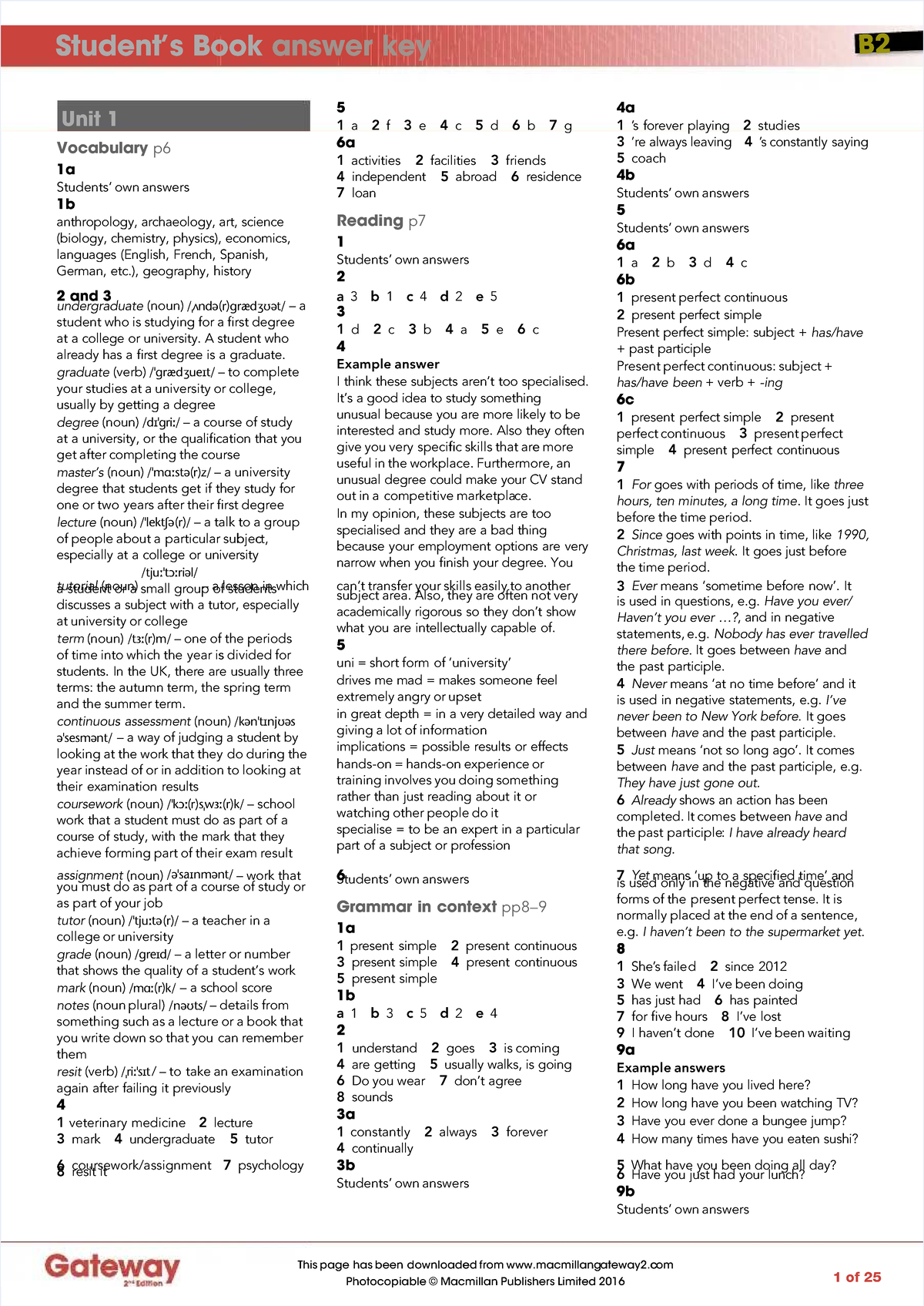 Pdf-b2-studentx 27s-book-answer-keypdf compress - 1 of 251 of 25 55 11 ...