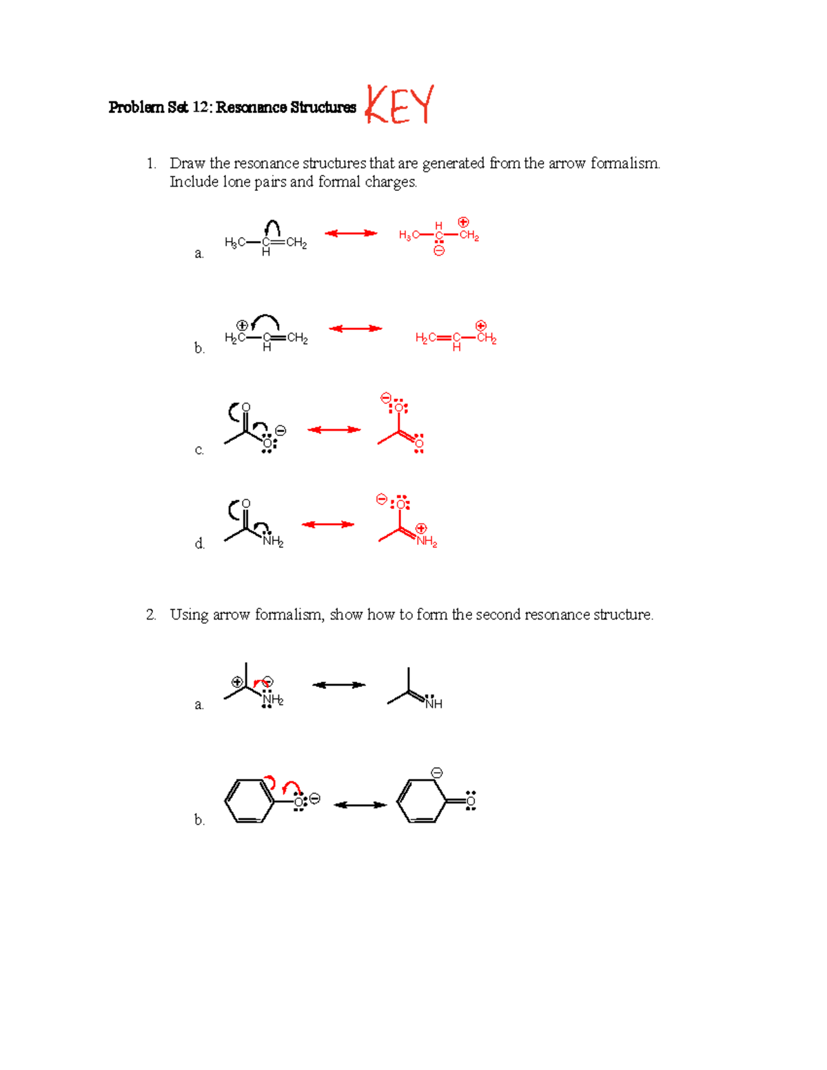 LT5 - LT5 worksheet - Problem Set 12 : Resonance Structures 1. Draw the ...