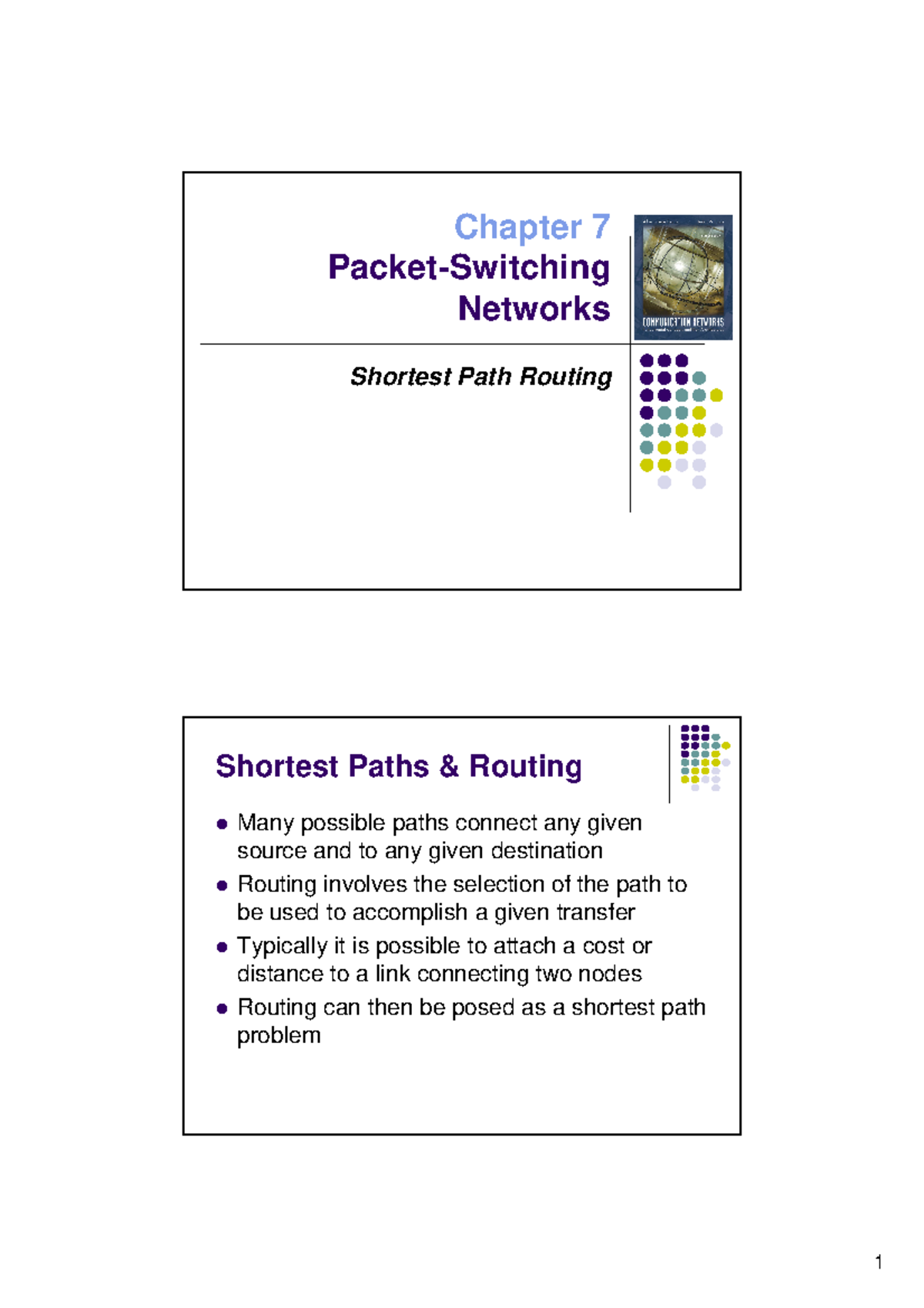 Lecture notes 12 for ELEC 463 Course - Chapter 7 Packet-Switching ...