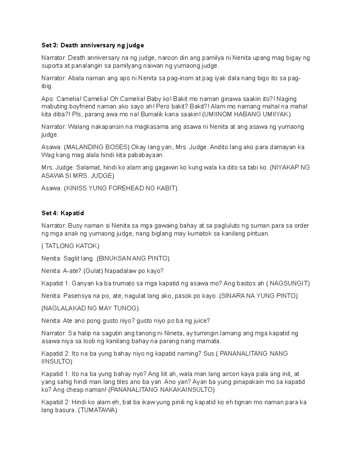 Preludes Script - fdsss - Set 3: Death anniversary ng judge Narrator ...