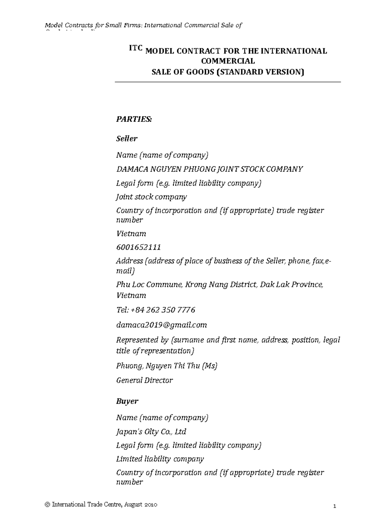 Hợp đồng hàng hóa ITC standard - Model Contracts for Small Firms ...