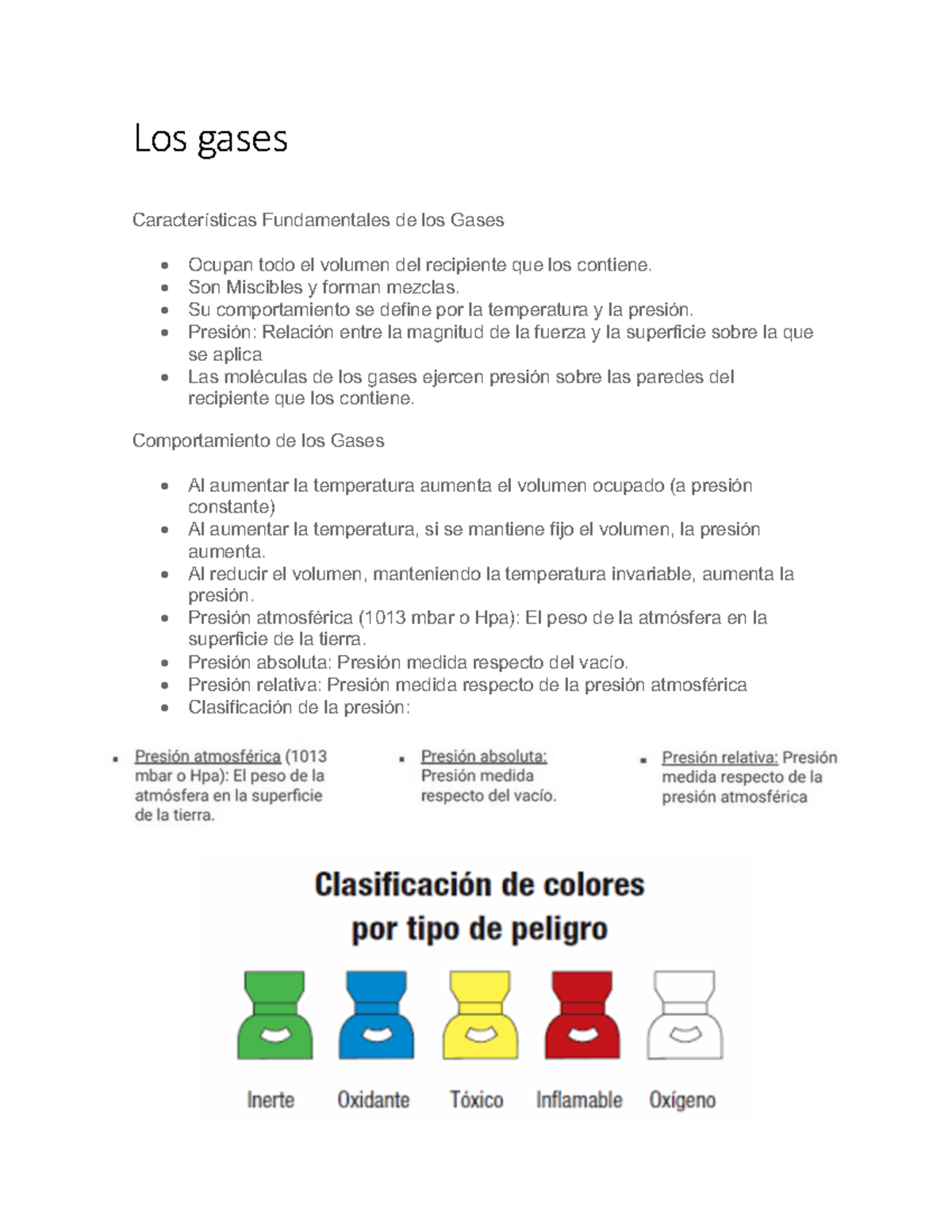LOS Gases - Apuntes - Los gases Características Fundamentales de los ...