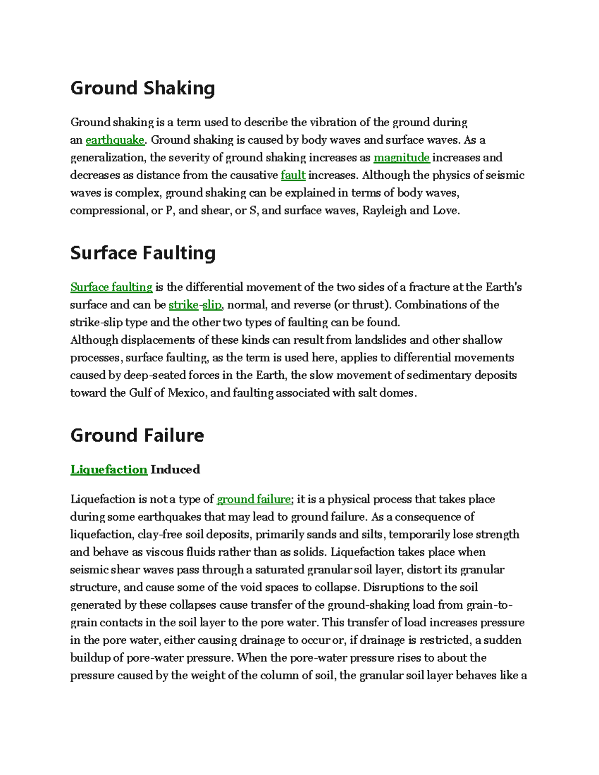 Effects of earthquake - dad - Ground Shaking Ground shaking is a term ...