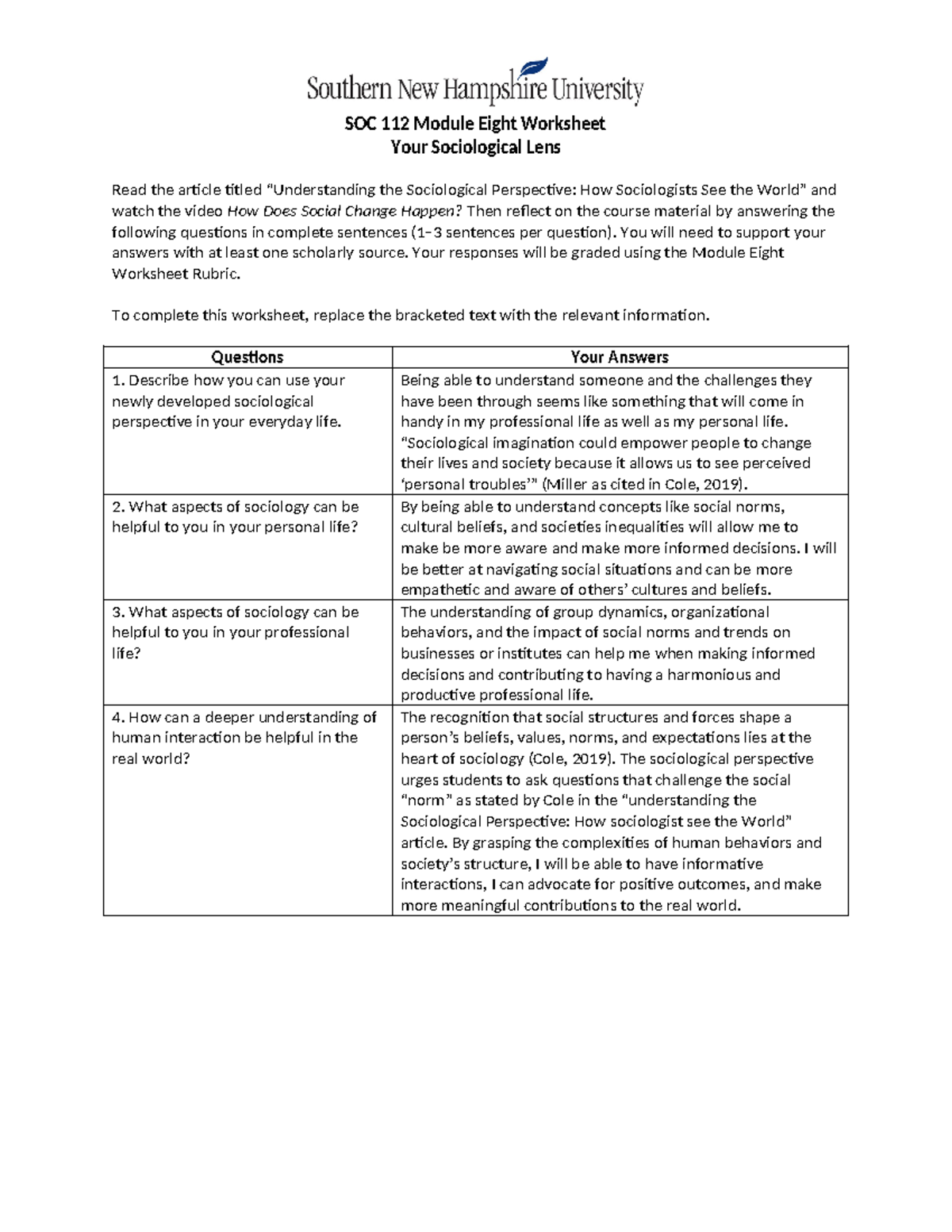 SOC 112 Module Eight Worksheet - SOC 112 Module Eight Worksheet Your ...