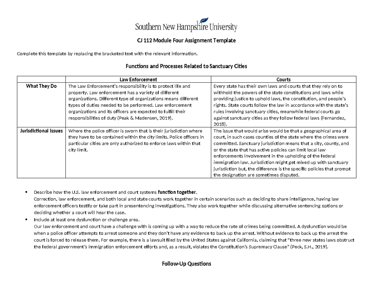 Desiree Ward CJ 112 Module Four Assignment - CJ 112 Module Four ...