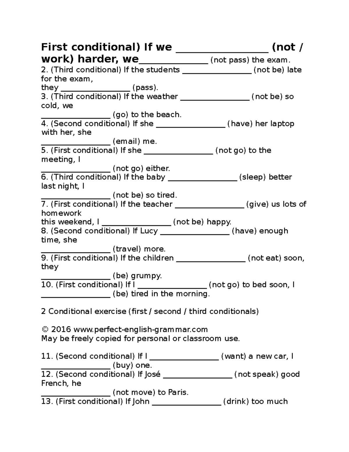 First conditional - tiếng anh cơ bản - First conditional) If we ...