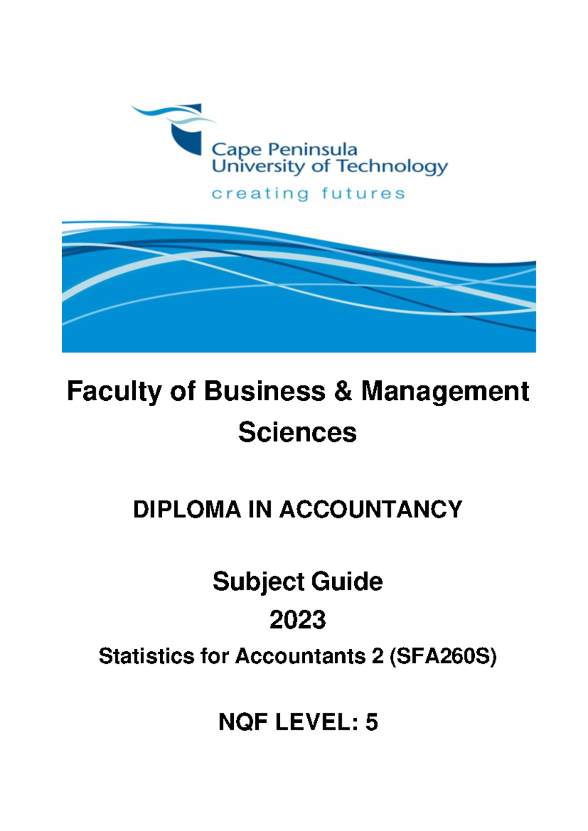 Statistics For Accountants 2 2023 Subject Guide Faculty Of Business Statistics For Accountants 2 2023 Subject Guide Faculty Of Business